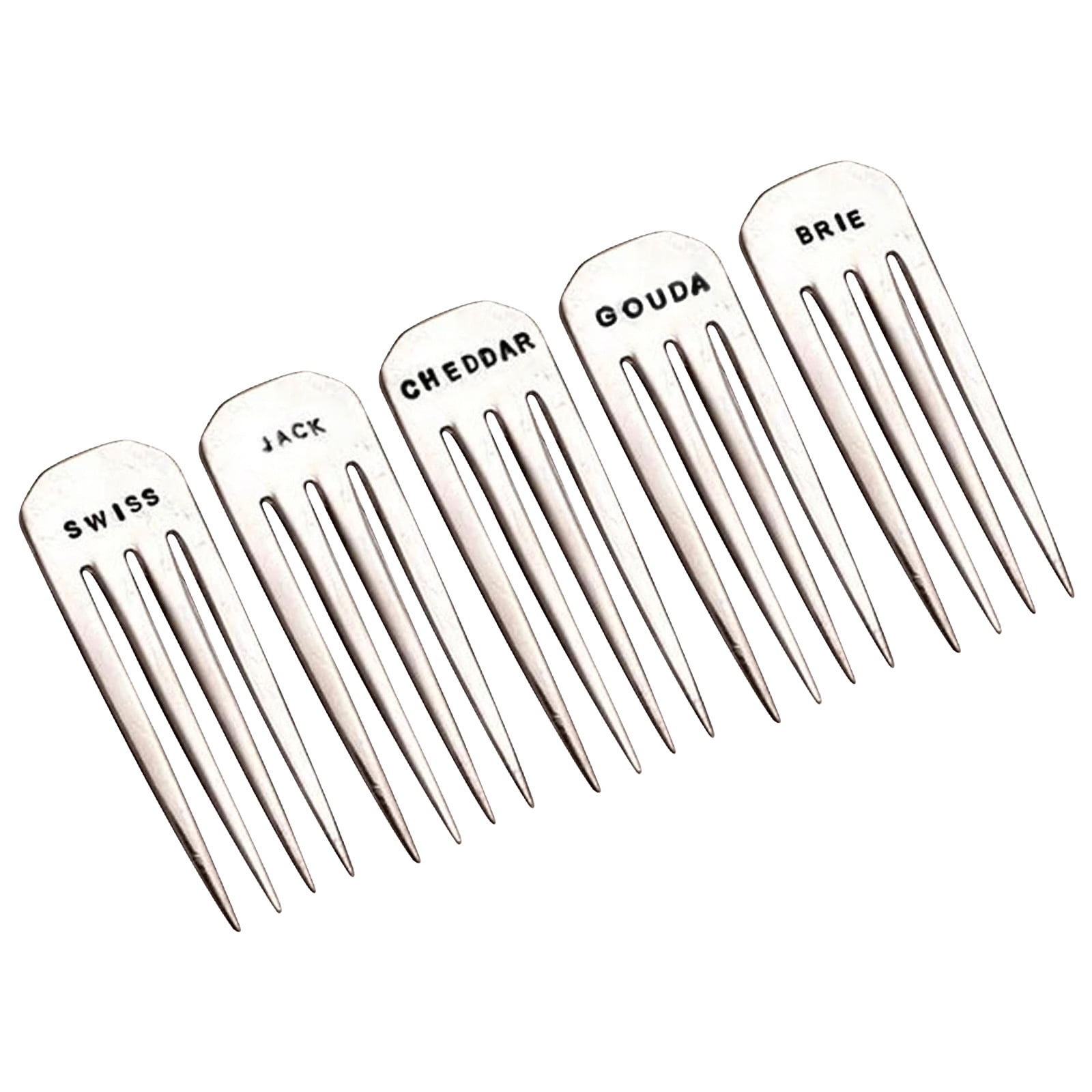 WNFJR Metal Cheese Markers - Set of 5 - Elegant Fork-Styled Charcuterie ...