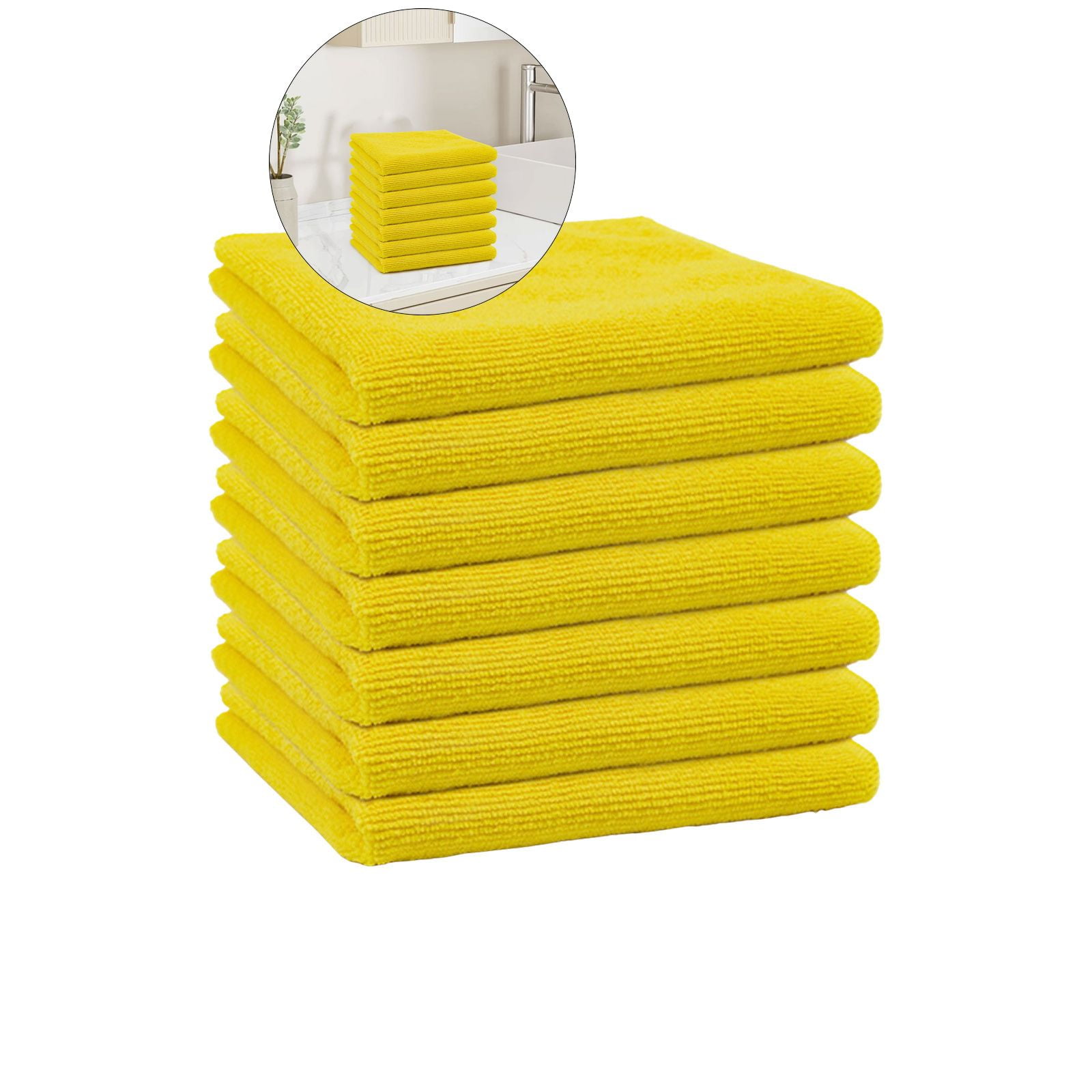 WNFJR Microfiber Cleaning Cloths - Thick Edge Less Dish Drying Towel ...