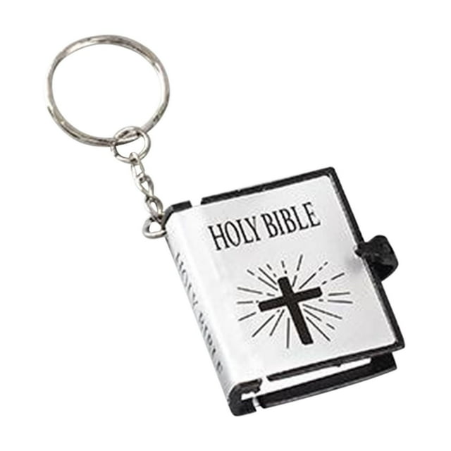 WNFJR Mini Bible Keychain, Small Scripture Pendant, Paper Book Key Ring ...