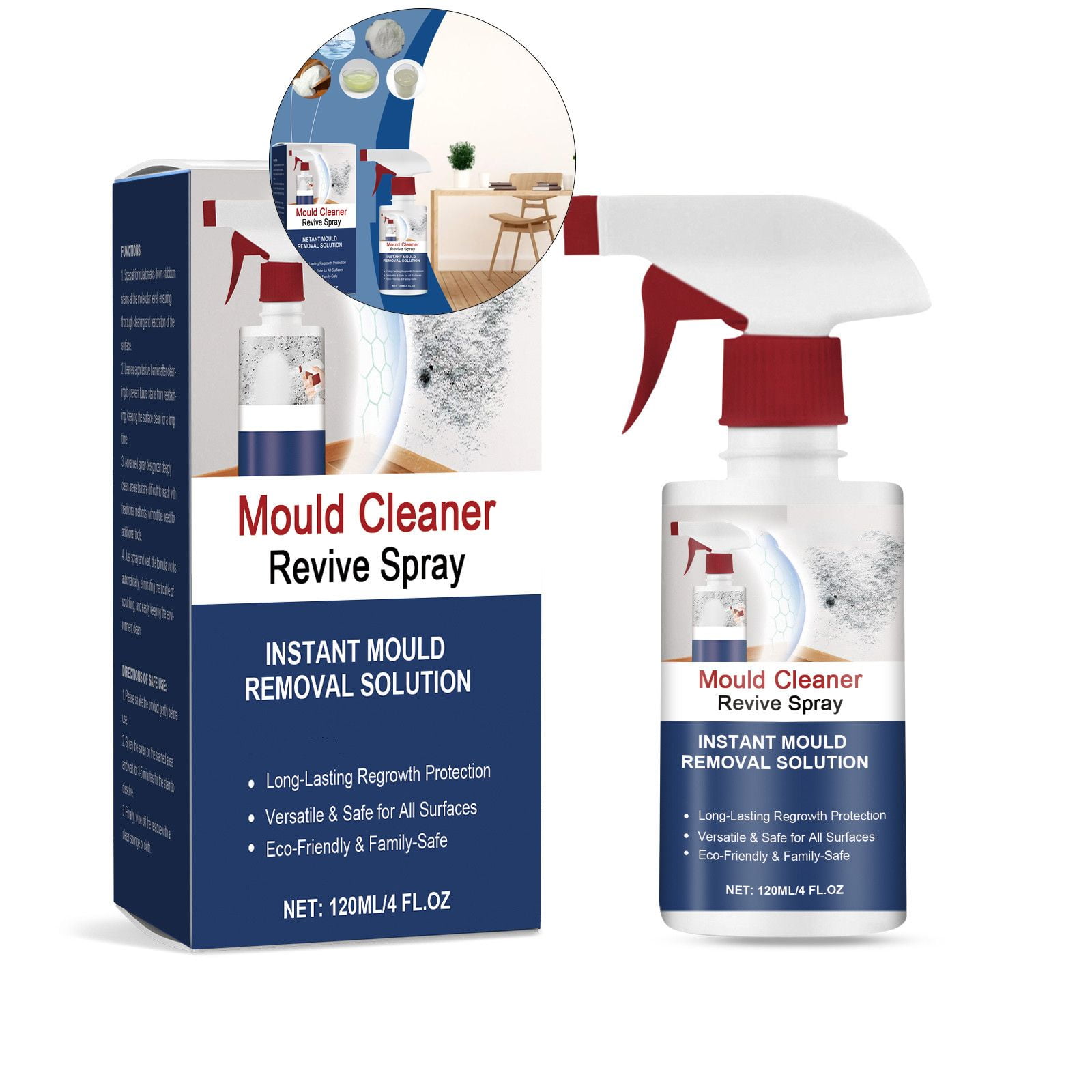 WNFJR Mould Cleaner Restoration Spray - 120ml Advanced Formula for ...