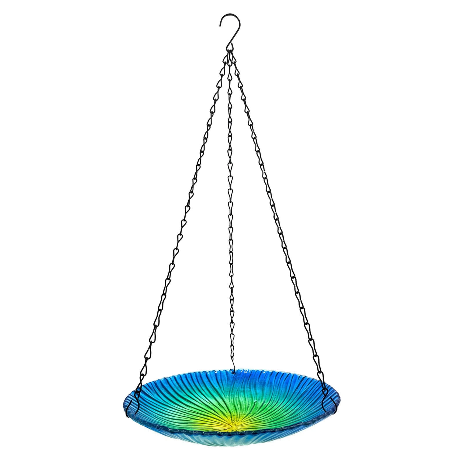 WNFJR Outdoor Glass Bird Bath, Garden Bird Feeder, Hanging Bird Waterer ...