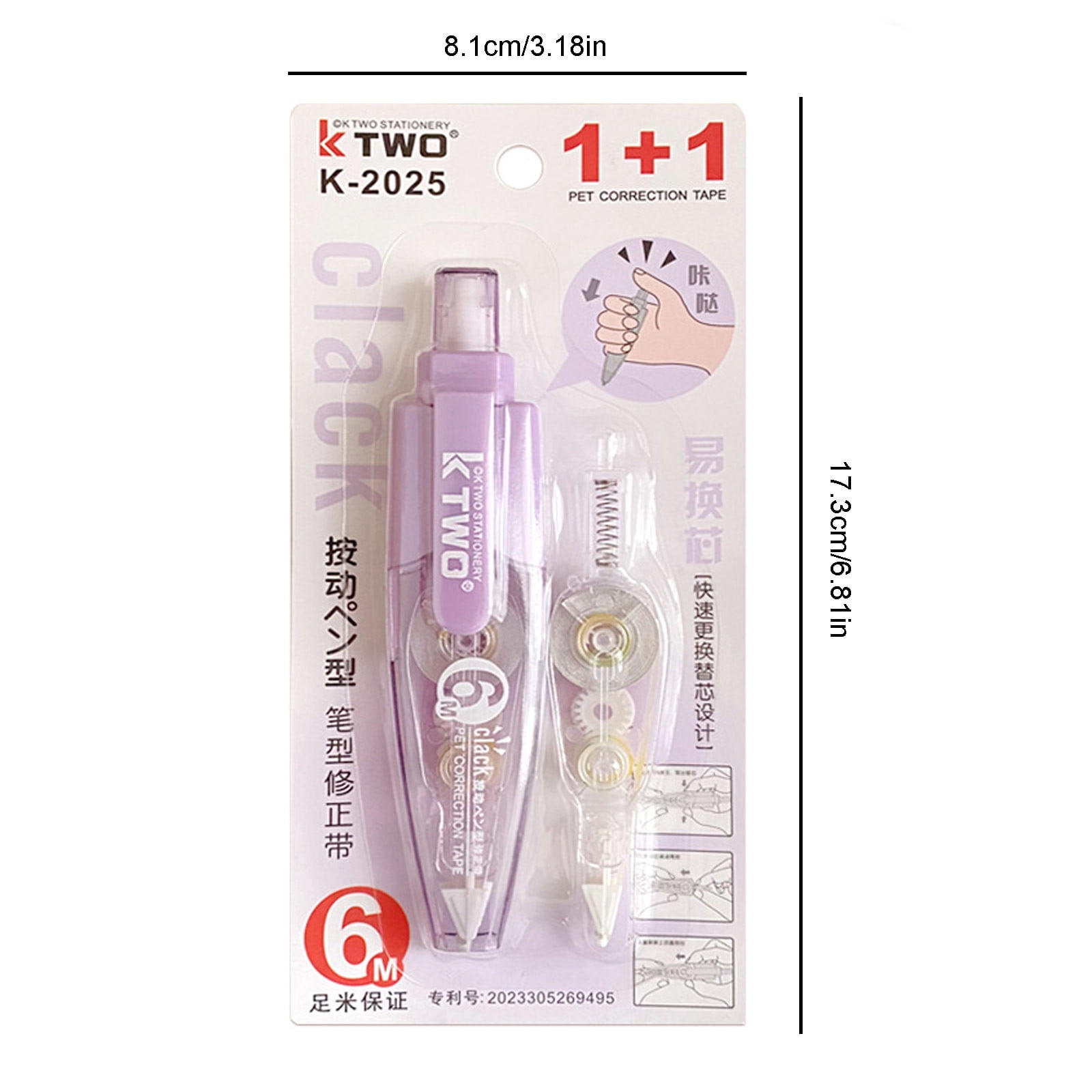 WNFJR Pen-Shaped Correction Tape, Refillable Tape Correction ...