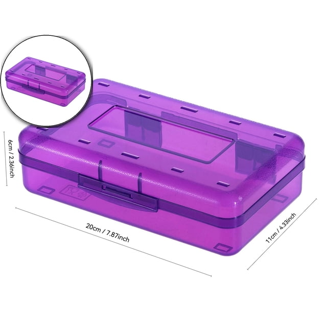 WNFJR Plastic Cosmetics Case, Large Capacity Box, Hard Crayon Box ...