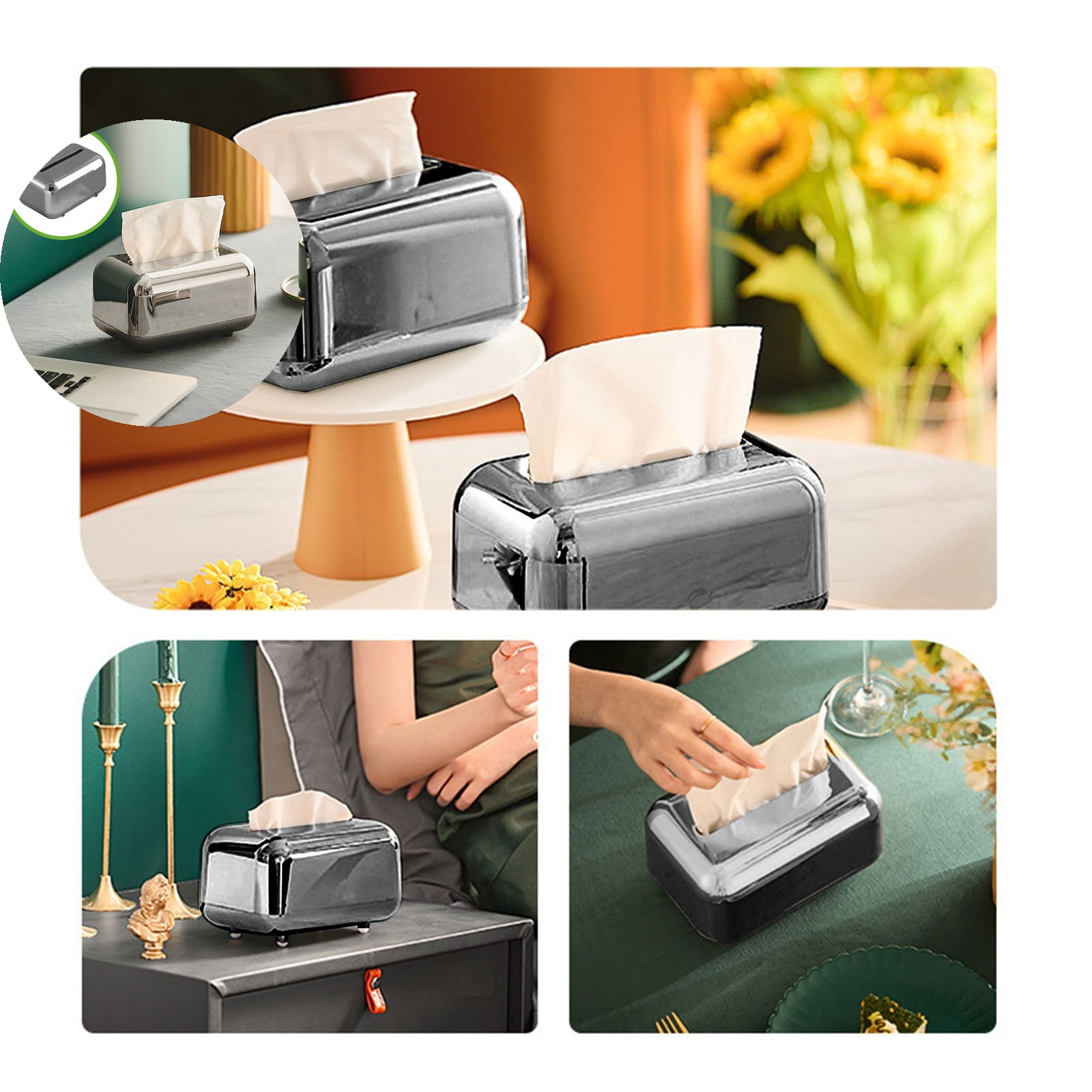 WNFJR Plastic Tissue Box Drawer – Compact & Stylish Household Table ...
