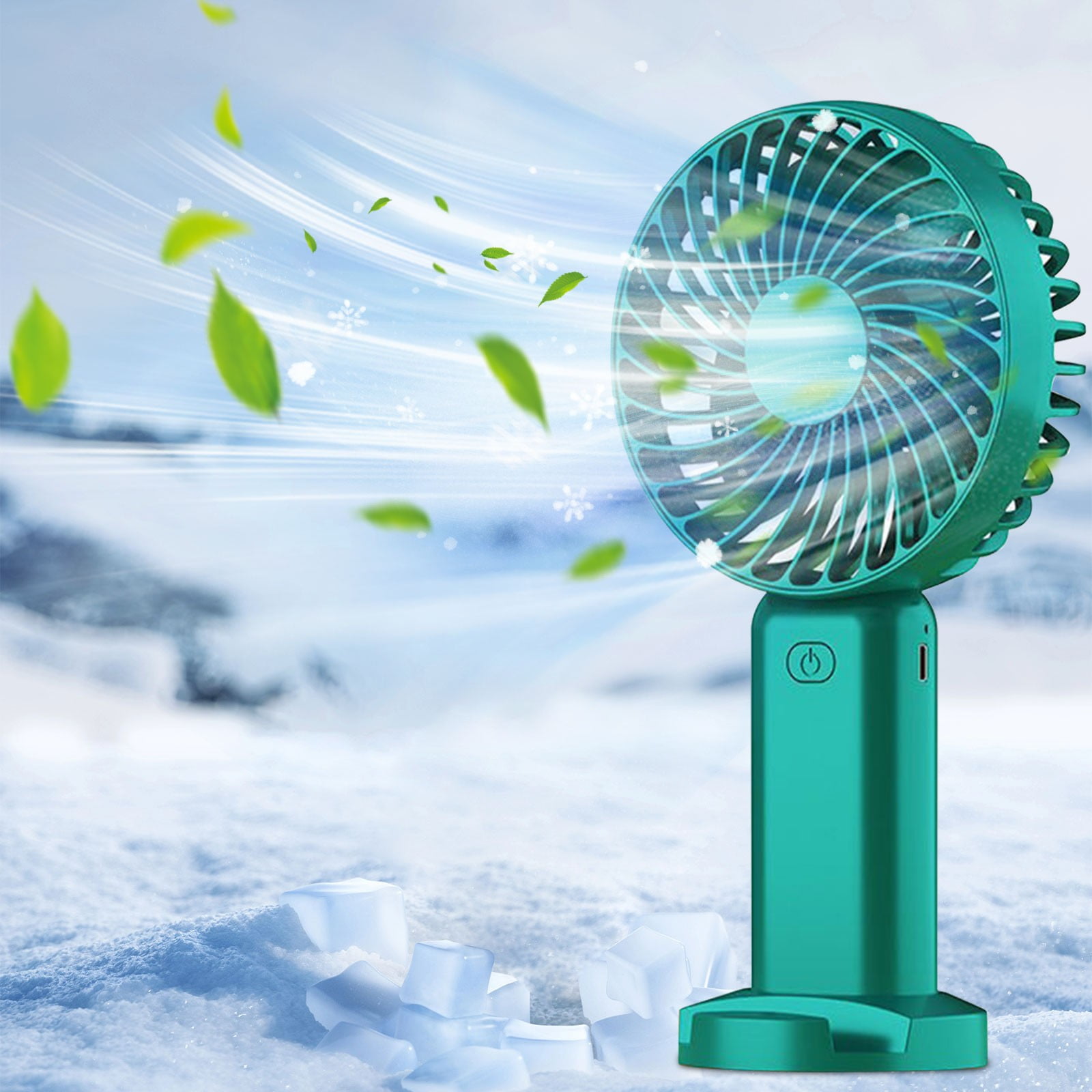 WNFJR Rechargeable Handheld Fan with Digital Display, Silent Strong ...