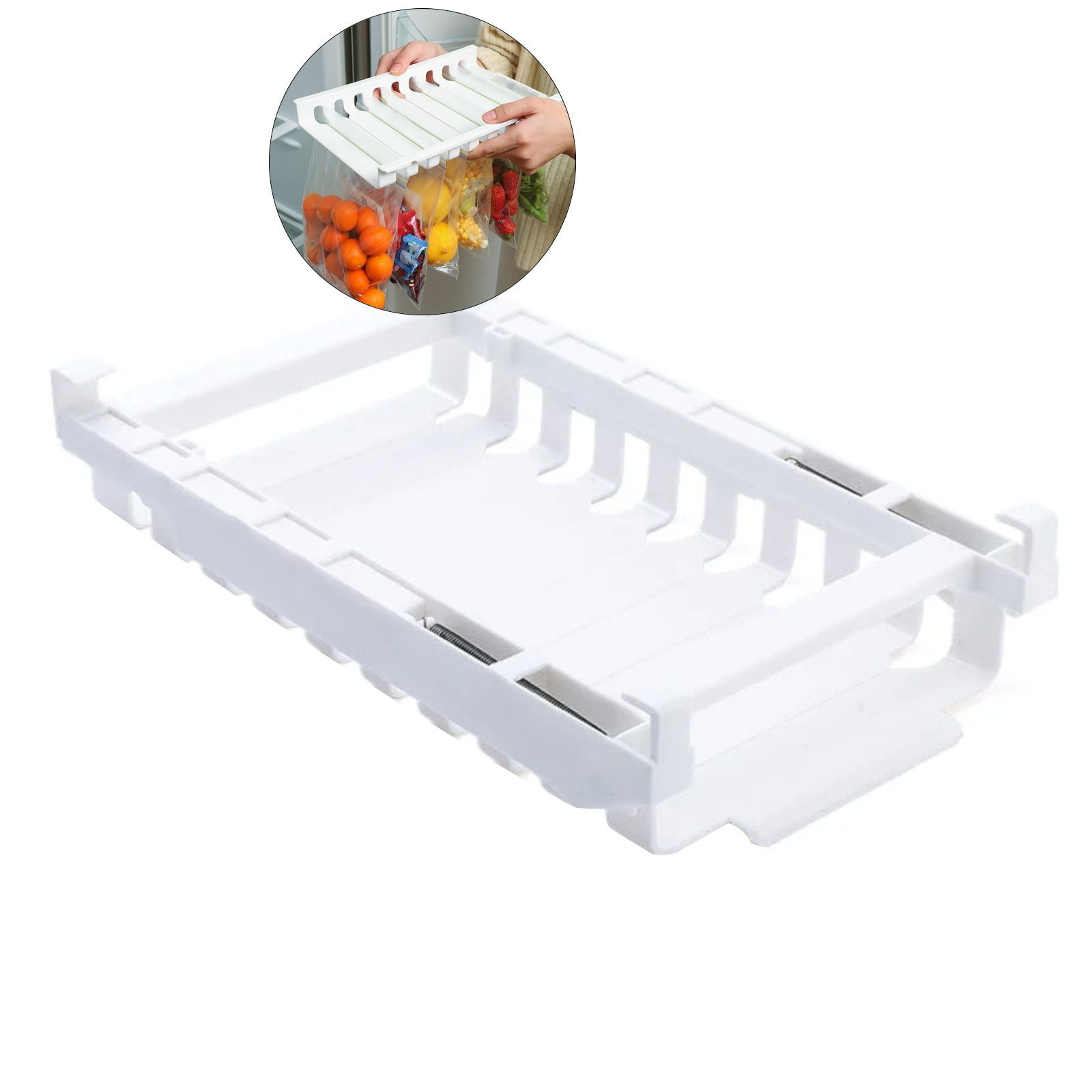 WNFJR Refrigerator Ziplock Bag Storage Rack - Isolate Hanging Design ...
