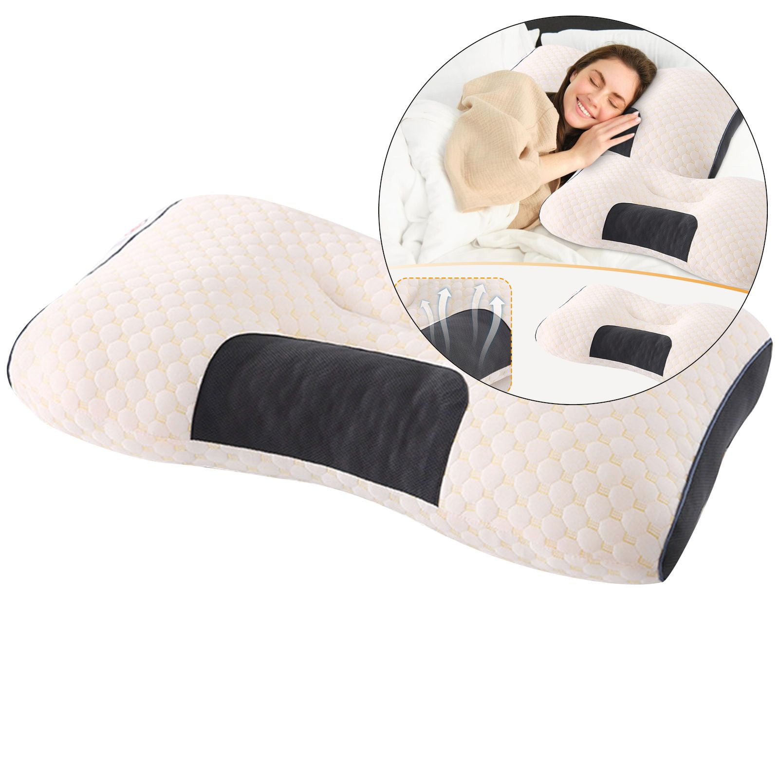 WNFJR Relief Cervical Pillow for Neck and Shoulder Support, Contoured ...