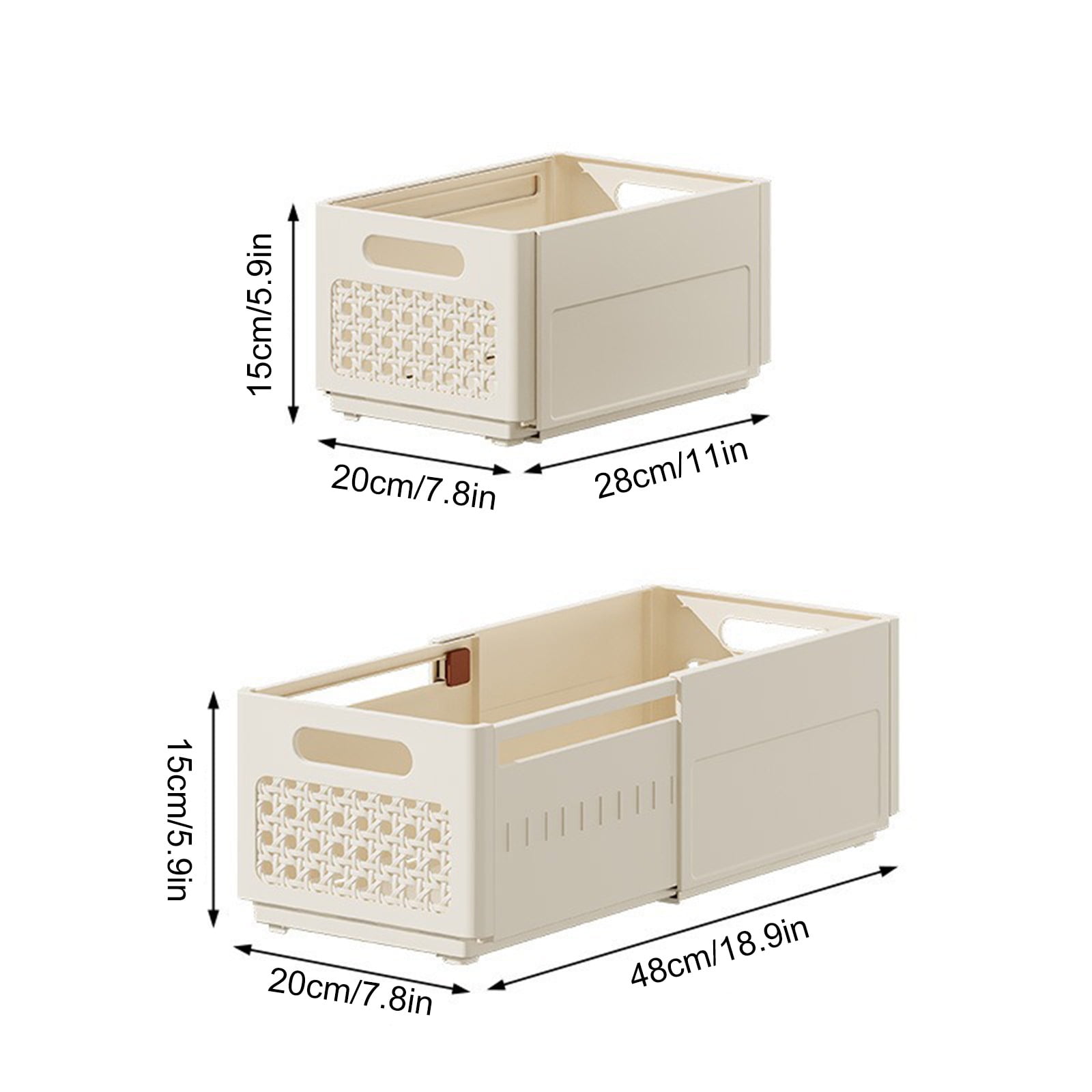 WNFJR Retractable Storage Bins Handles, Expandable Stackable ...