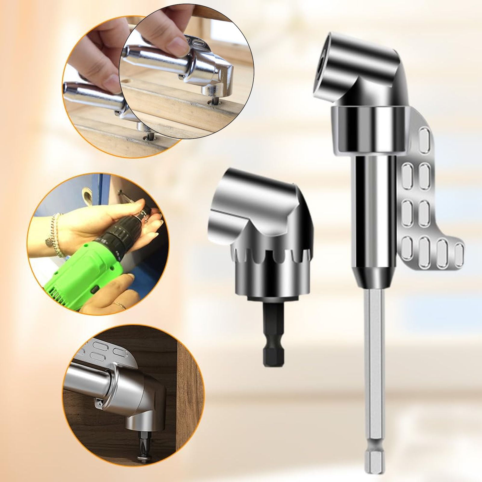 WNFJR Right Angle Drill Adapter, Right Angle Head Drill Attachment with ...