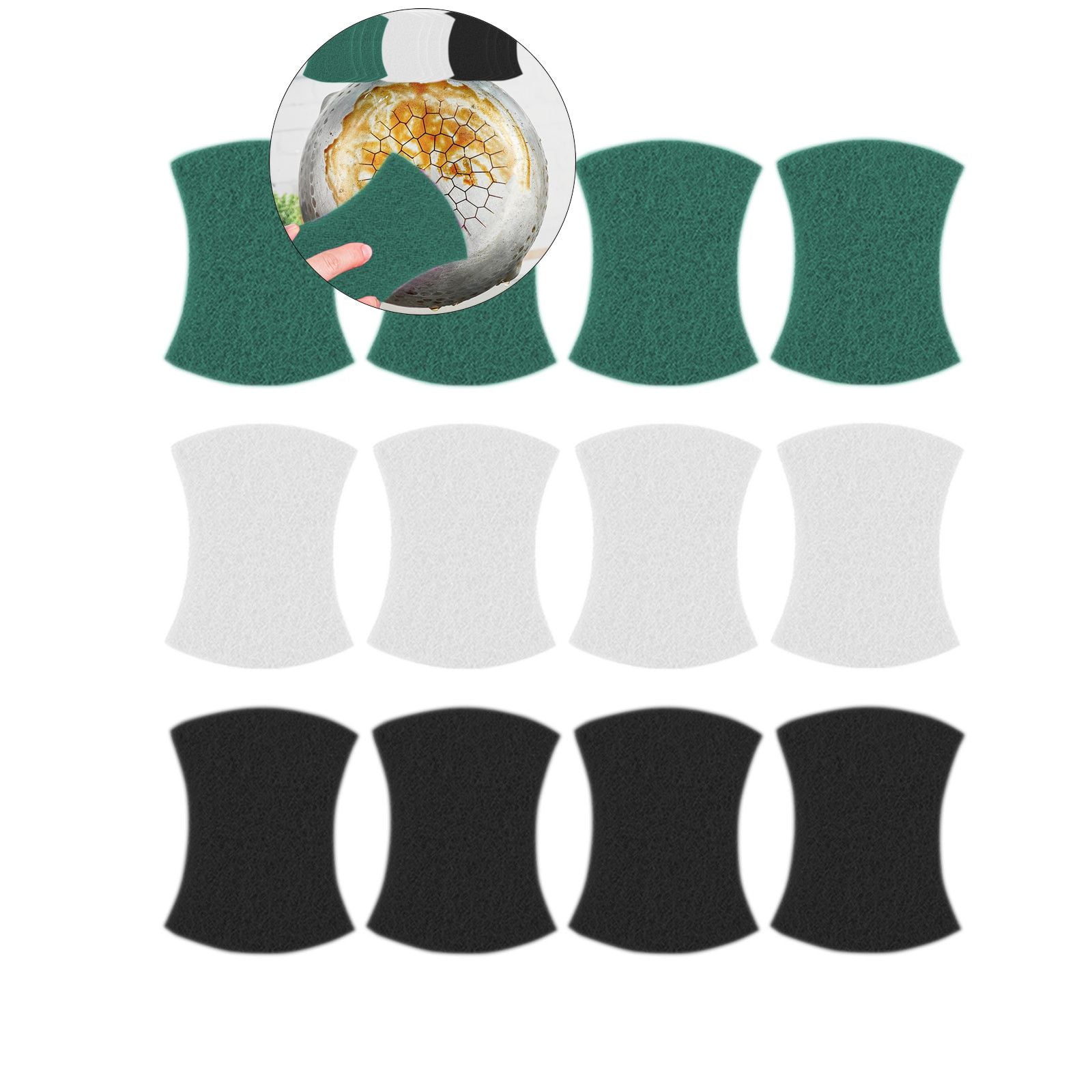 WNFJR Scratch Scrub Sponges - 12 Kitchen Sponges for Washing Dishes and ...