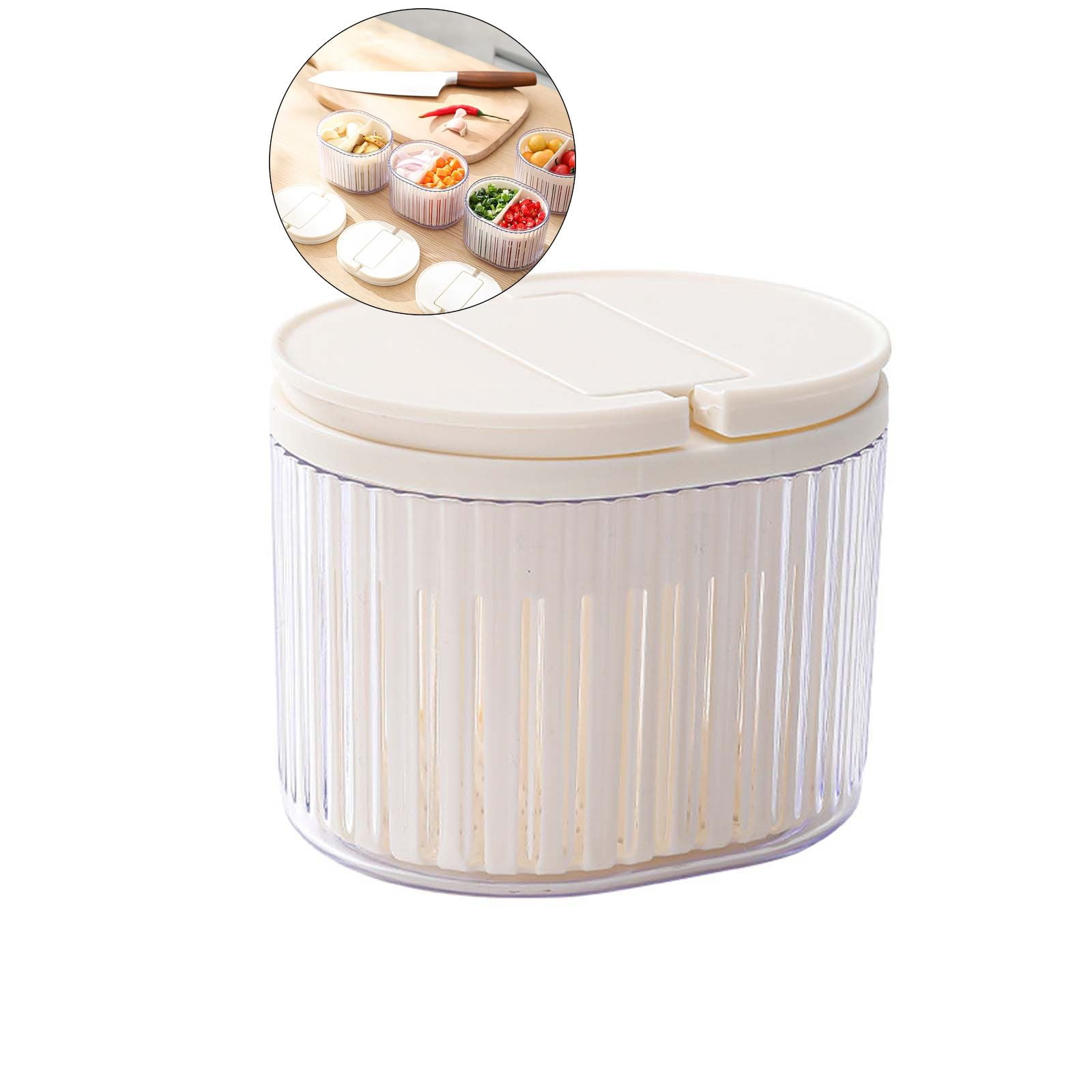 WNFJR Sealed Storage Container - Double Layer Fruit & Vegetable Keeper ...