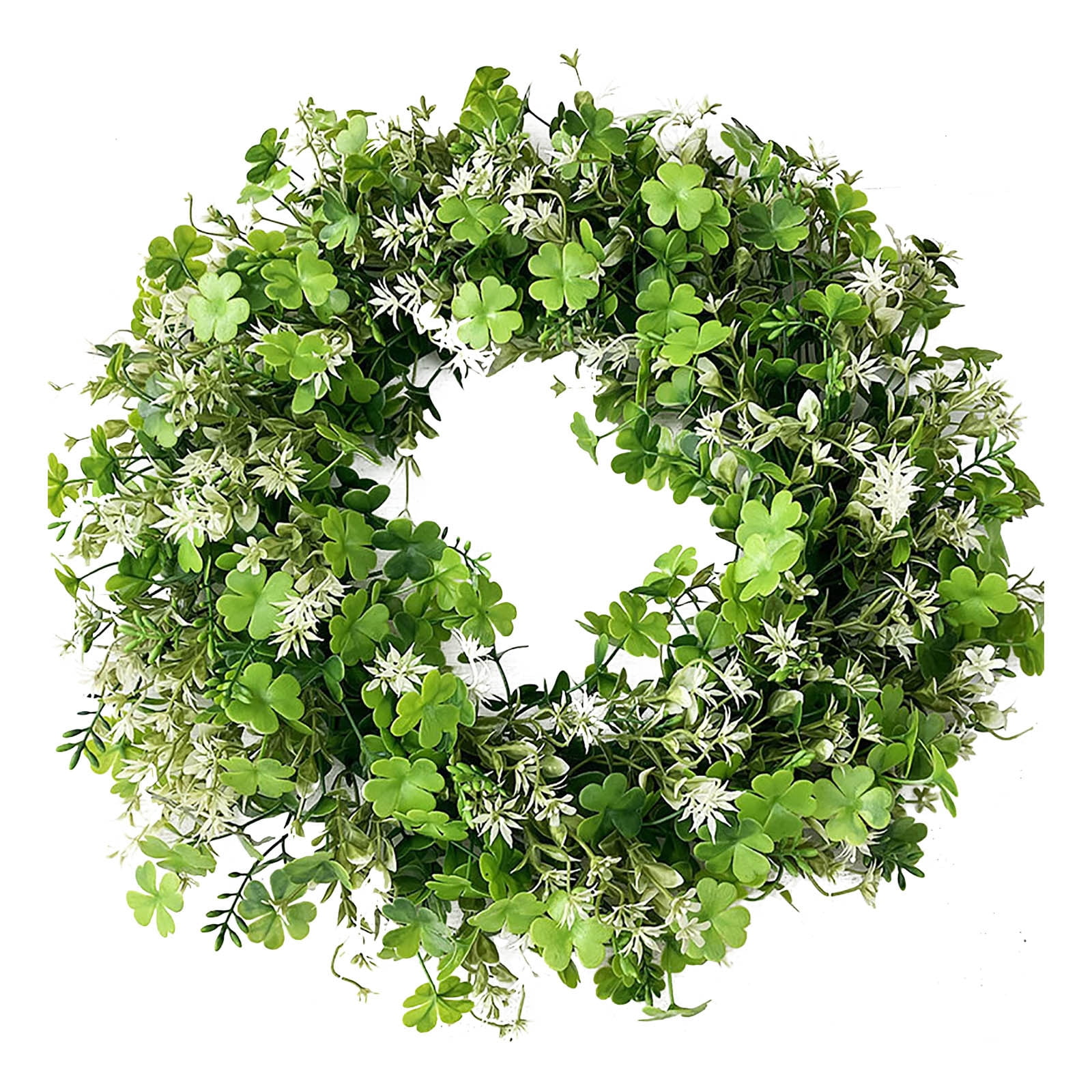 WNFJR Shamrock Wreath for Front Door, Artificial Wreath Decoration ...