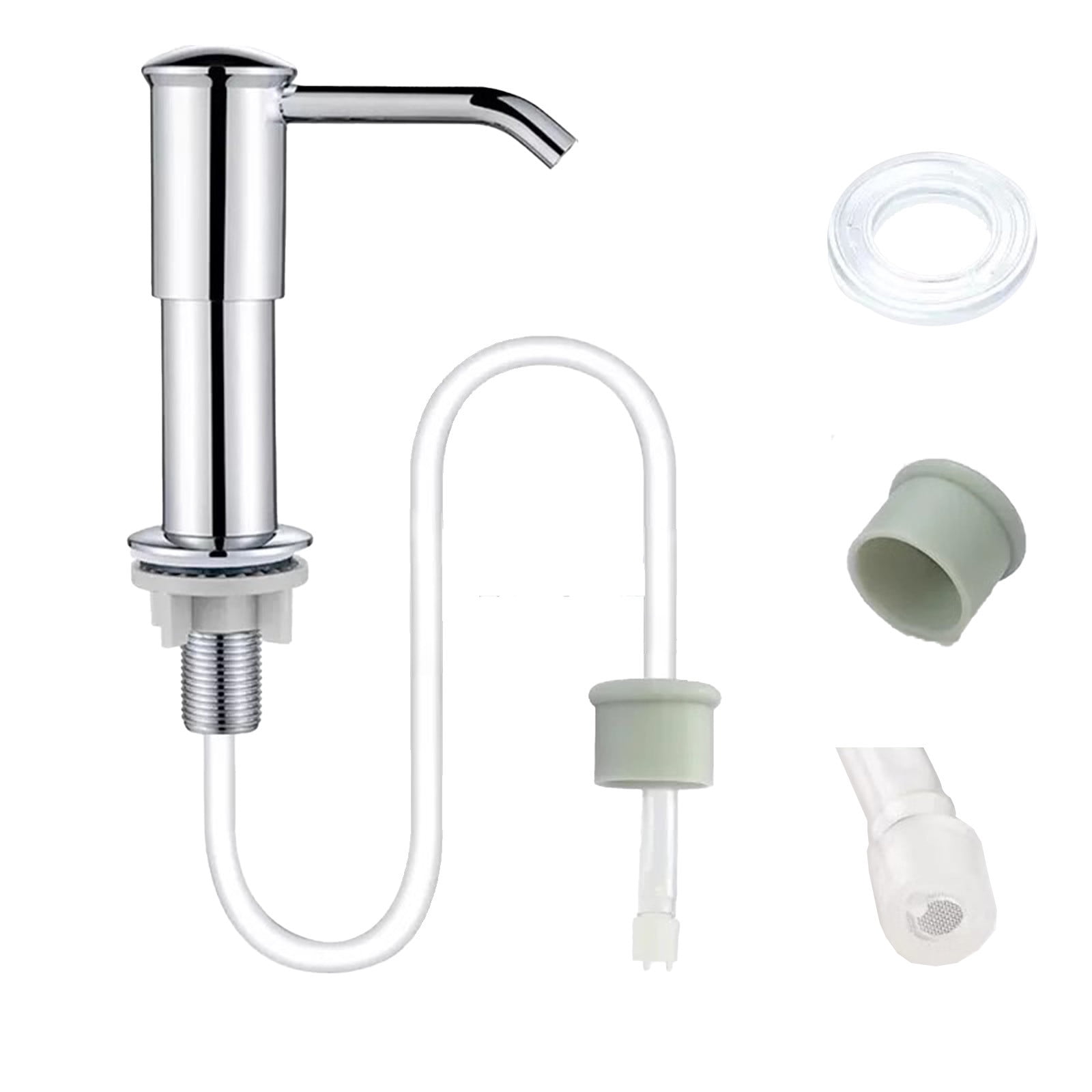 WNFJR Sink Soap Dispenser with Extension Tube, Kitchen Detergent Press ...