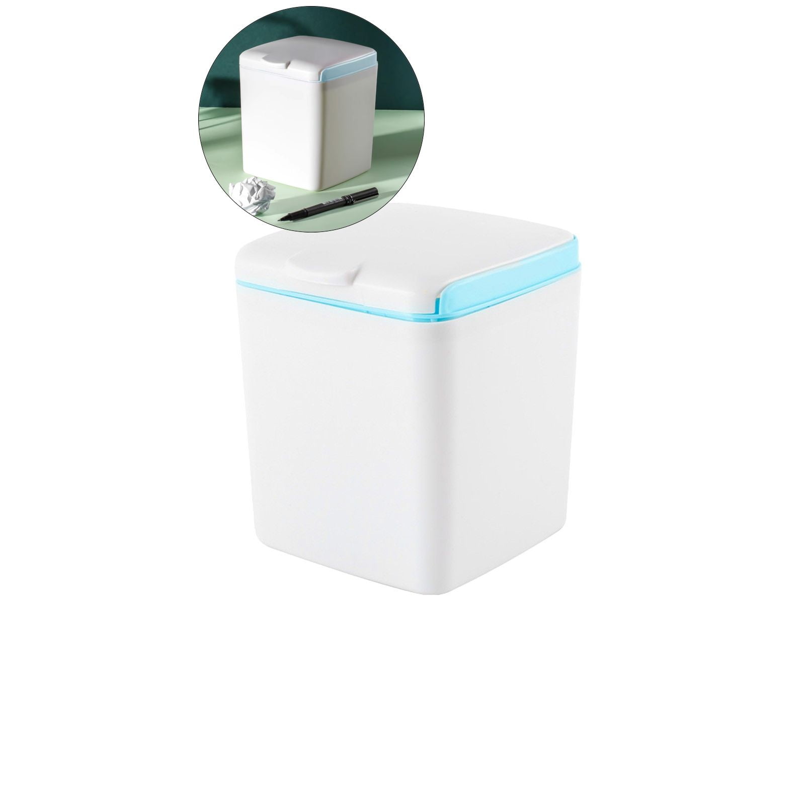 WNFJR Small Countertop Trash Can with Lid, Mini Waste Bin for Office ...