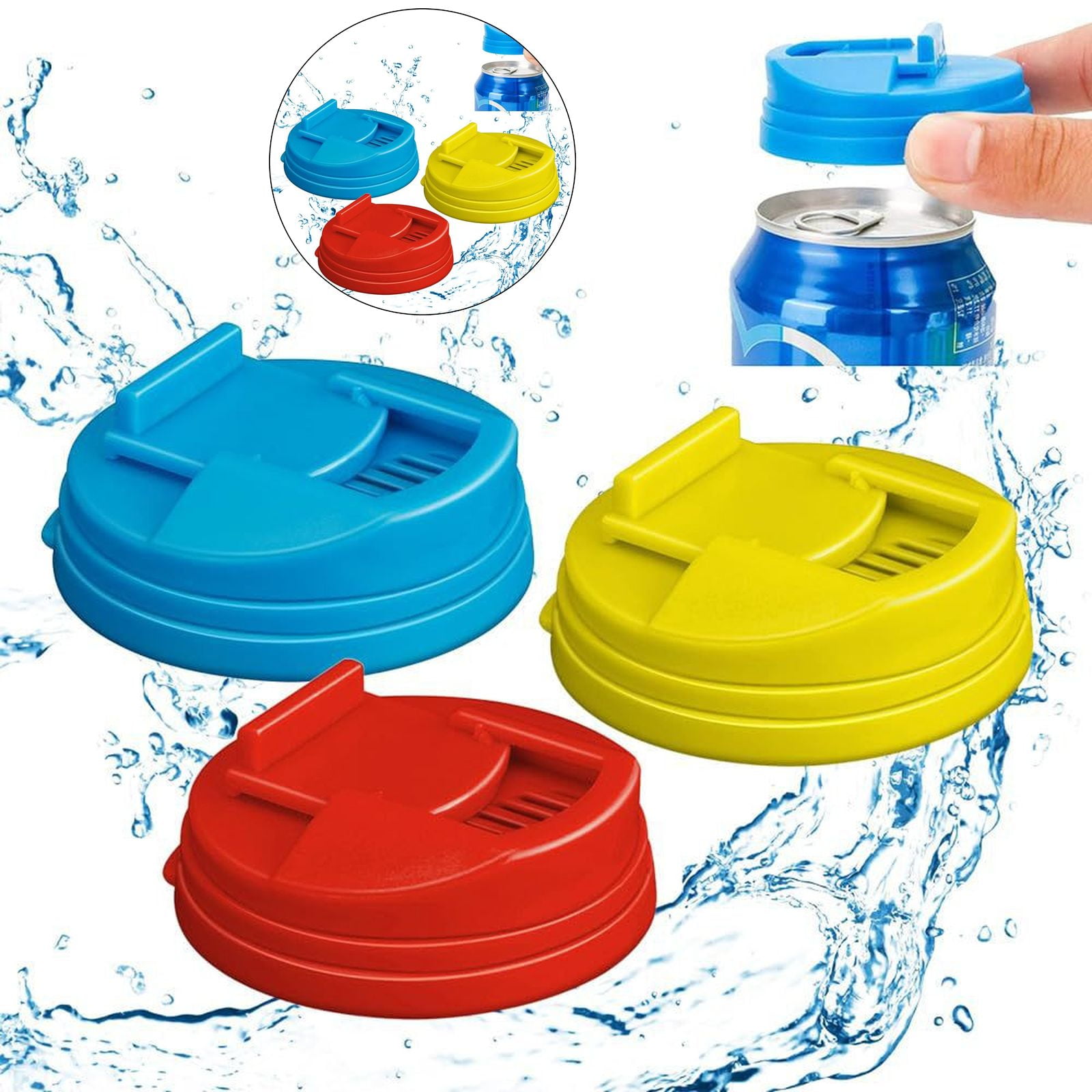 WNFJR Soda Can Lids Leakproof Cap Press Type Splash Cap Beer Cans Cover ...