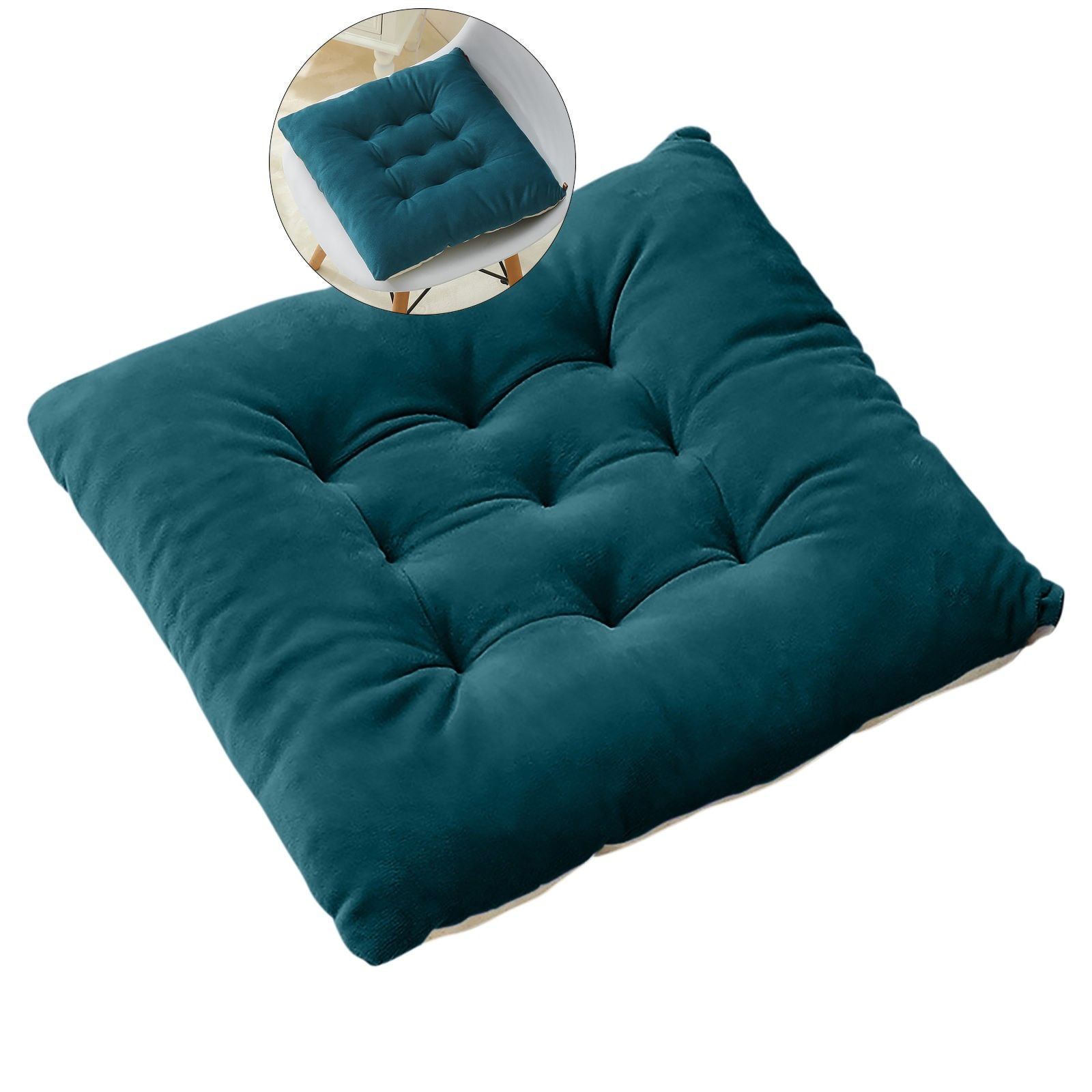 WNFJR Soft Velvet Chair Pads with Ties Comfy Solid Seat Cushion for ...