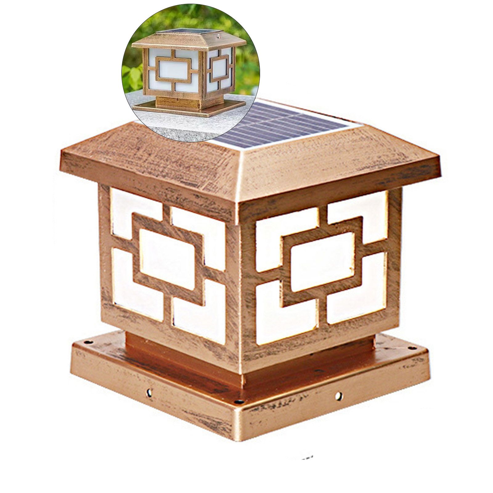 WNFJR Solar Column Headlight Remote Control Outdoor Waterproof Garden ...