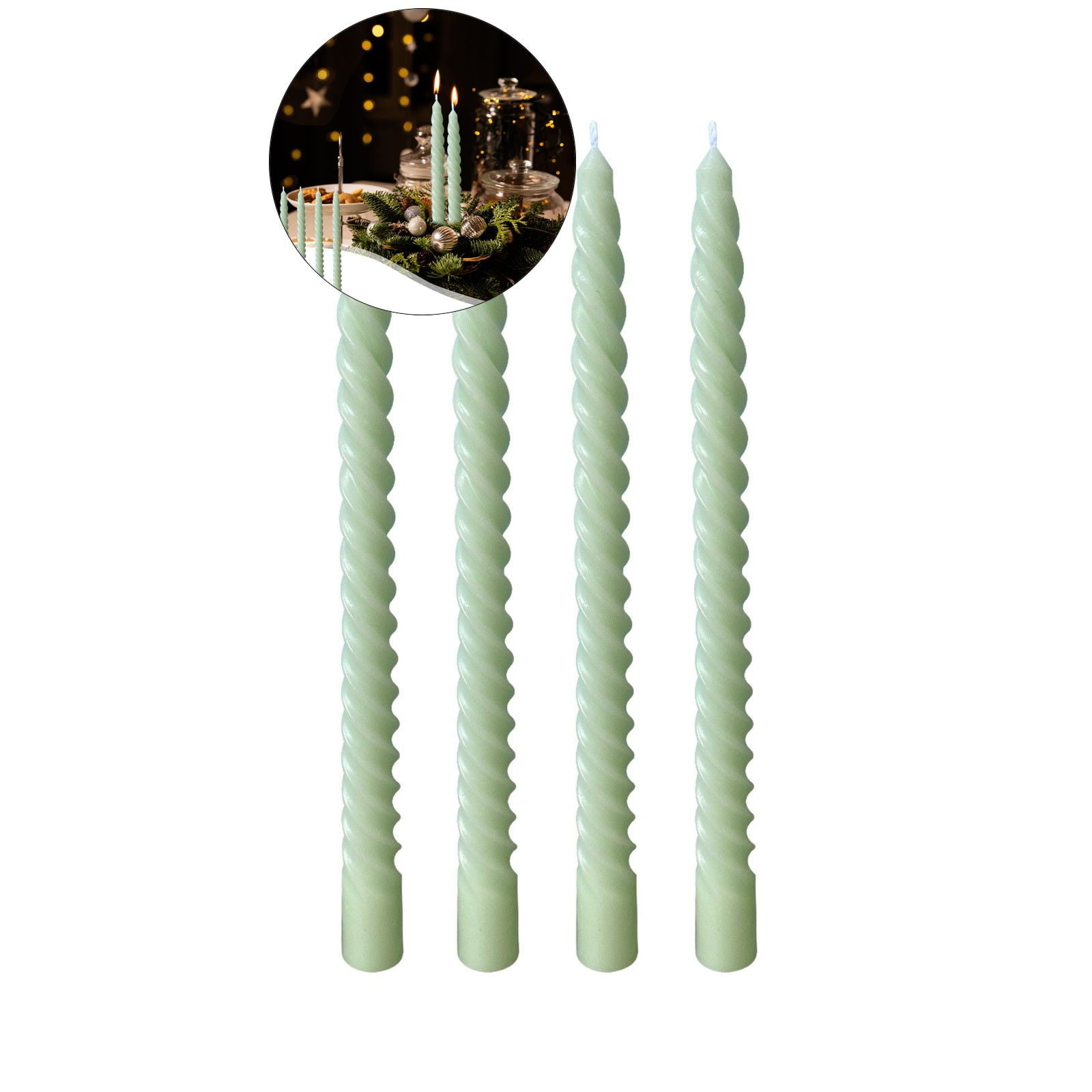WNFJR Spiral Taper Candles Unscented Smokeless Long Tall Tapered ...