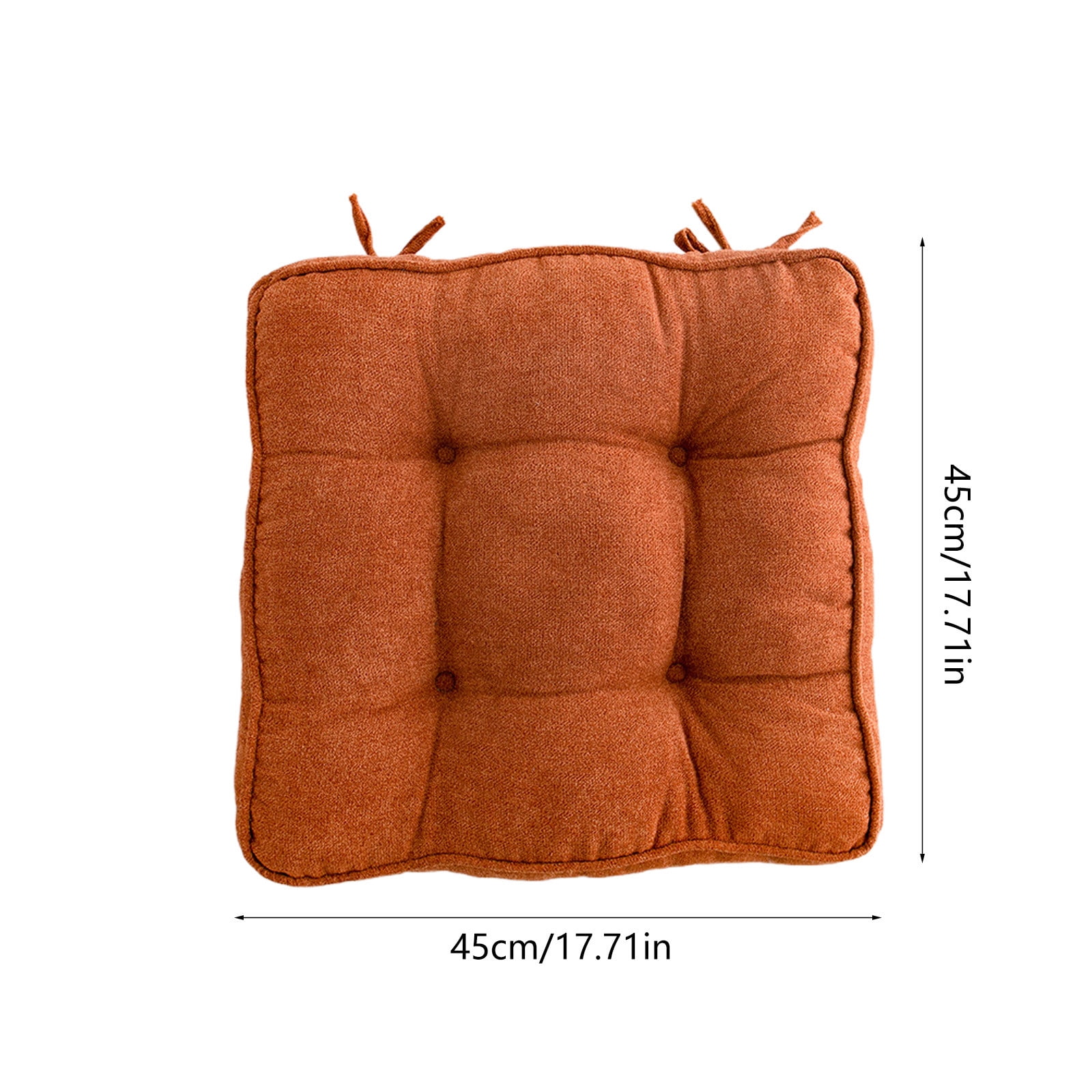 WNFJR Square Chair Pad Seat Cushion with Ties Solid Color Soft Chair ...