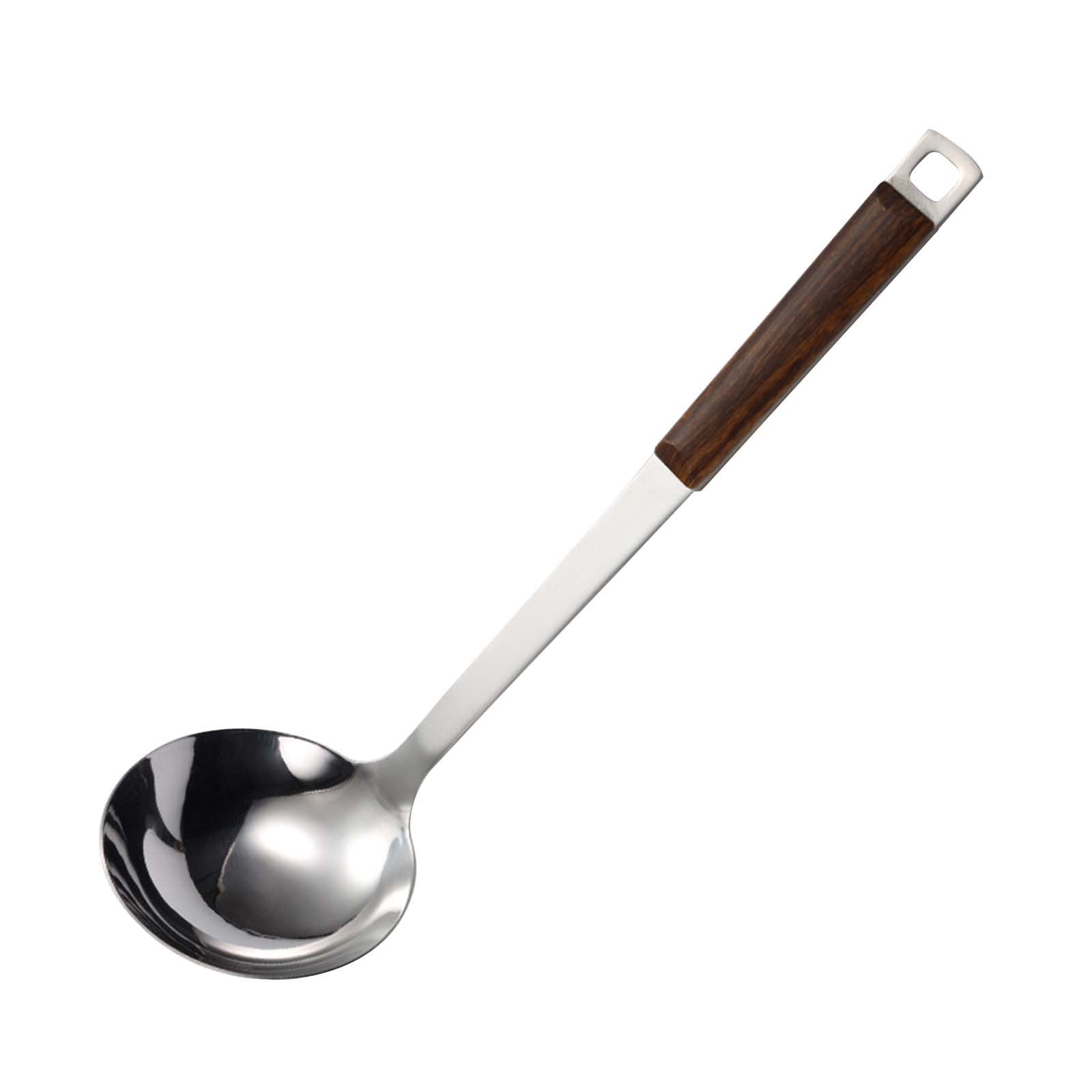 WNFJR Stainless Steel Pot Shovel, Ancient Wood Handle Utensils ...