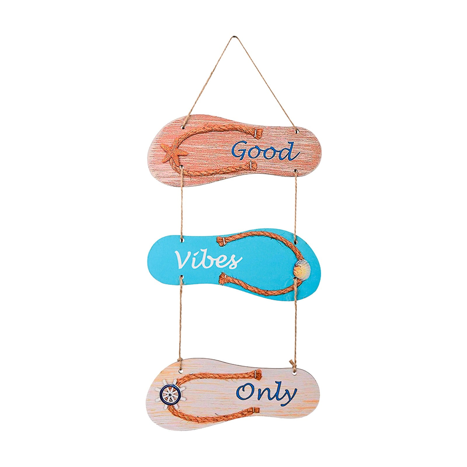 WNFJR Summer Beach Wall Decor, Ocean Vibe Wooden Pendant, Coastal ...