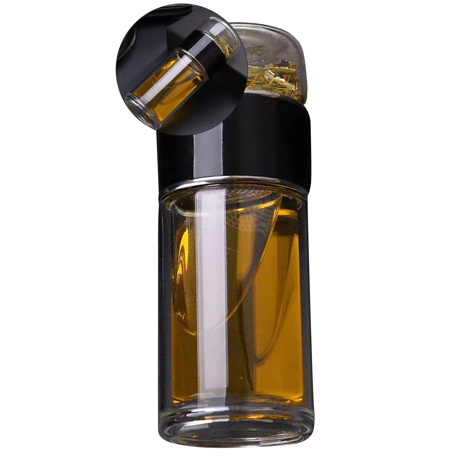 WNFJR Tea Tumbler Tea Infuser Bottle Double Layer Glass Travel Tea Mug ...