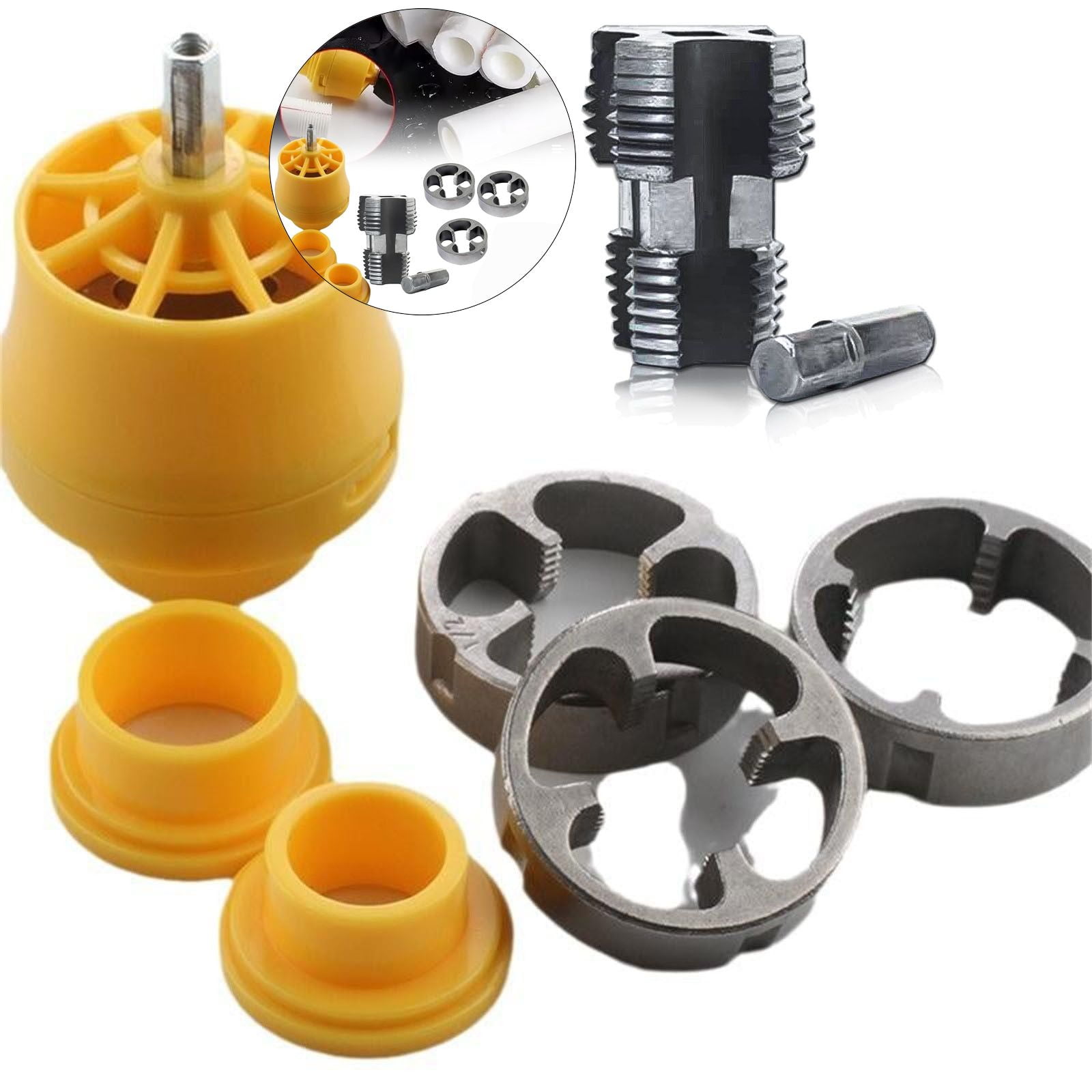 WNFJR Thread Maker Tool for Electric Drill - Plastic Pipe Tap Die Set ...