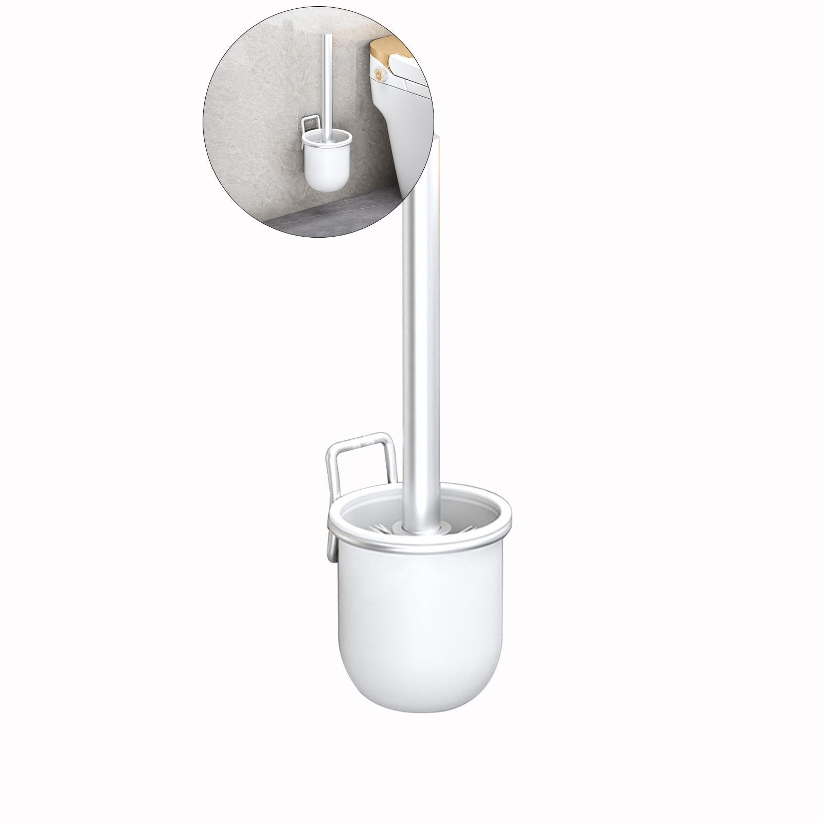 WNFJR Toilet Brushes Metal Toilet Brush Wall Mounted Bathroom WC Toilet ...