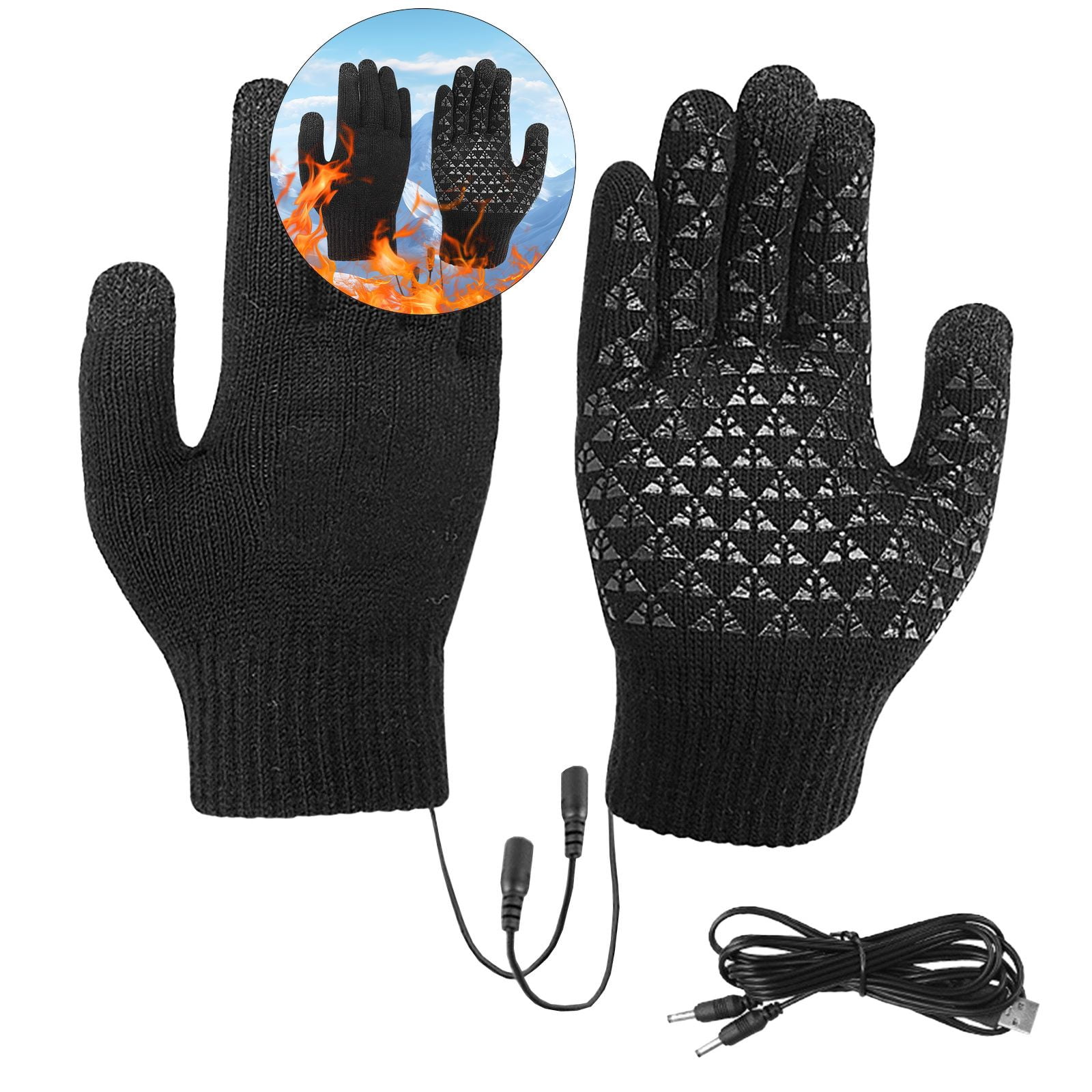 WNFJR USB Heated Gloves, Touchscreen Mitten Winter Gloves for Typing ...