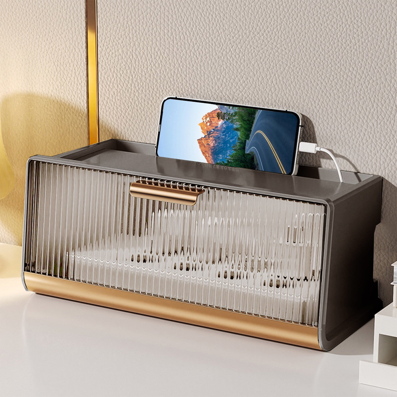 WNFJR Wifi Router Storage Box, Power Strip Organizer Box, Cable ...