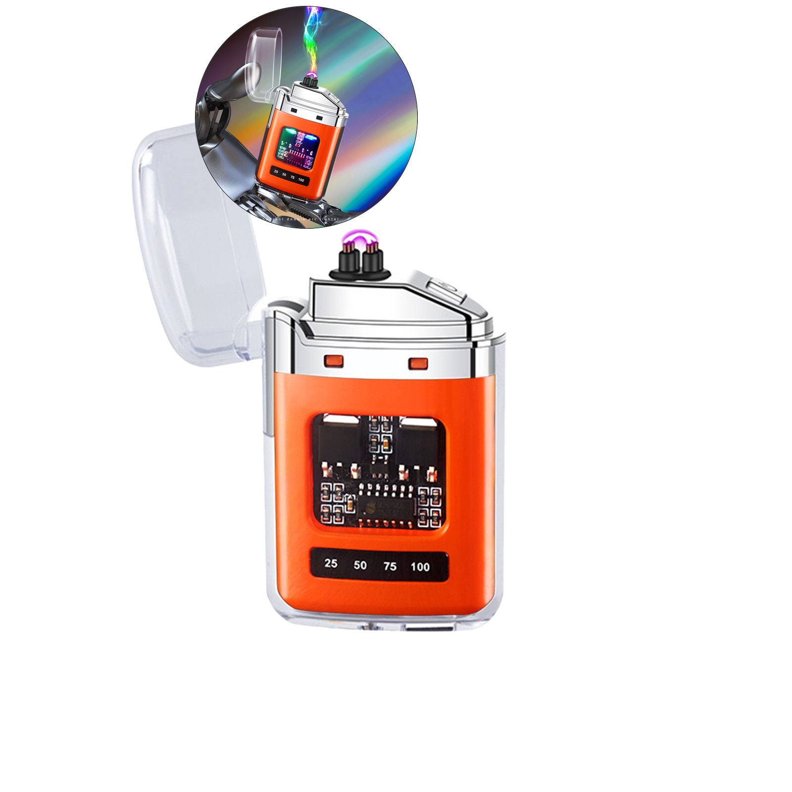 WNFJR Windproof Plasma Electric Lighter, Rechargeable Dual Arc Lighter ...