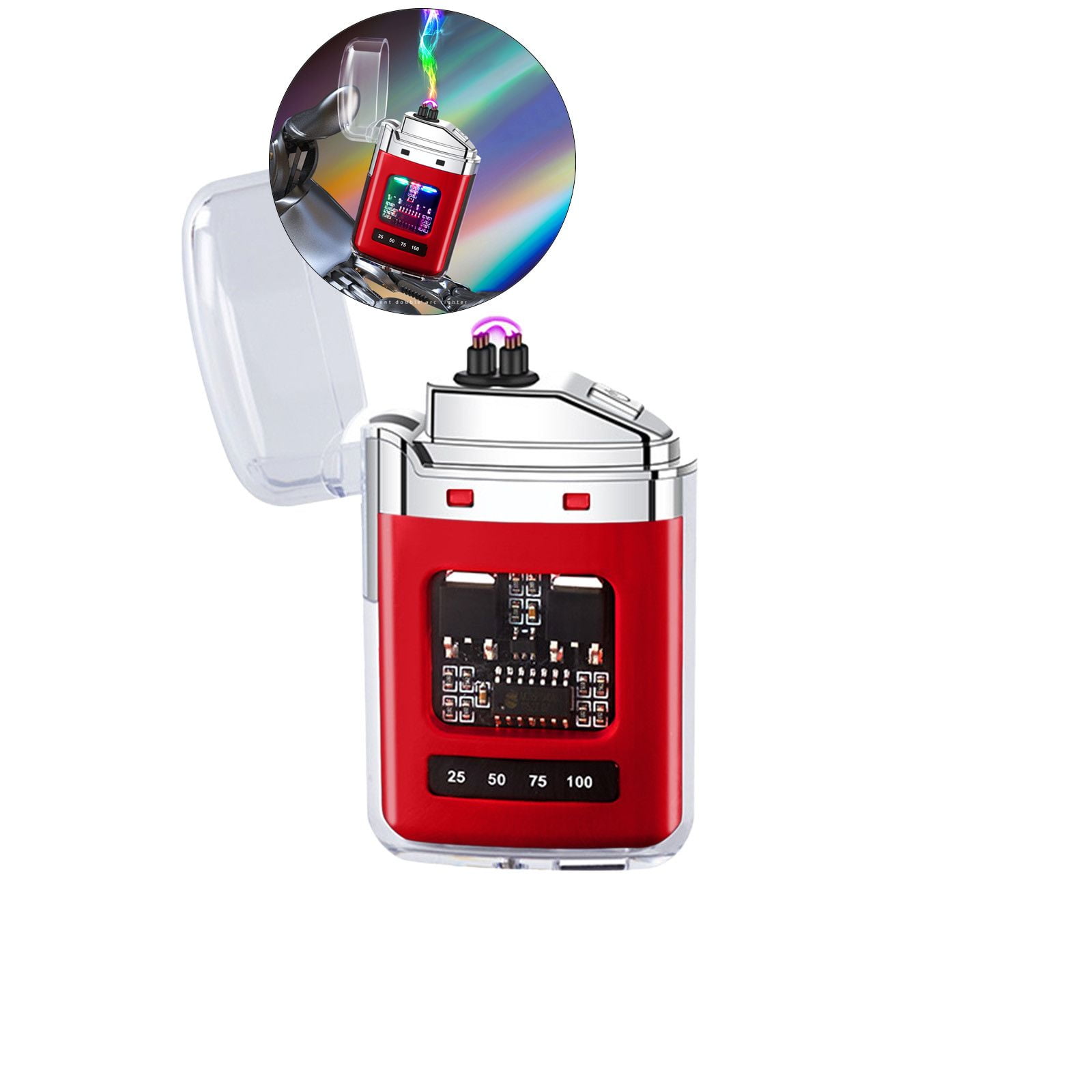 Rechargeable Windproof Plasma Lighter with LED Display for Warehouse ...