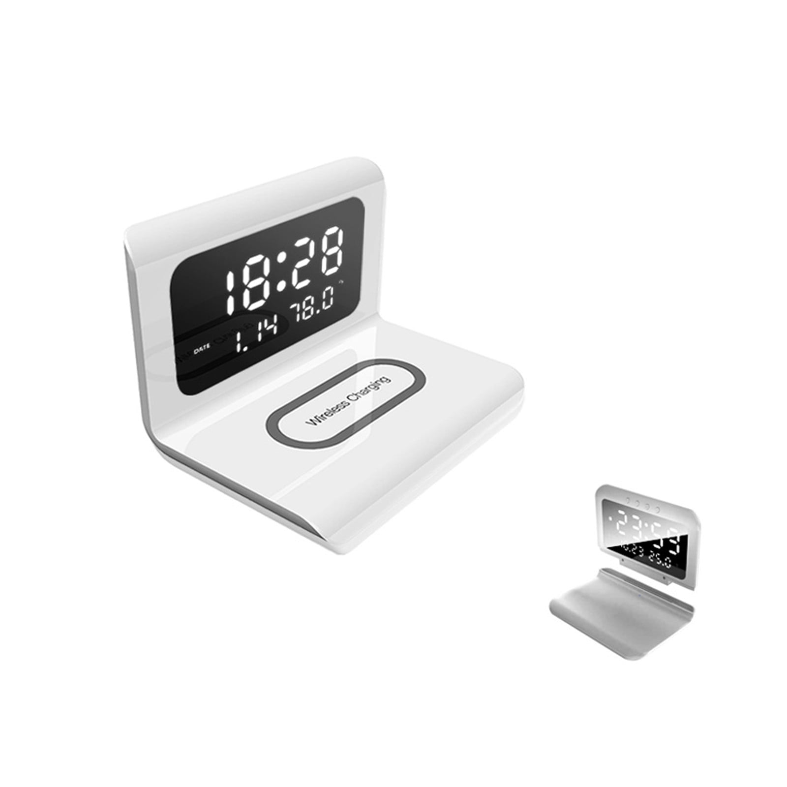 WNFJR Wireless Charging Alarm Clock Electronic Calendar with Charging ...