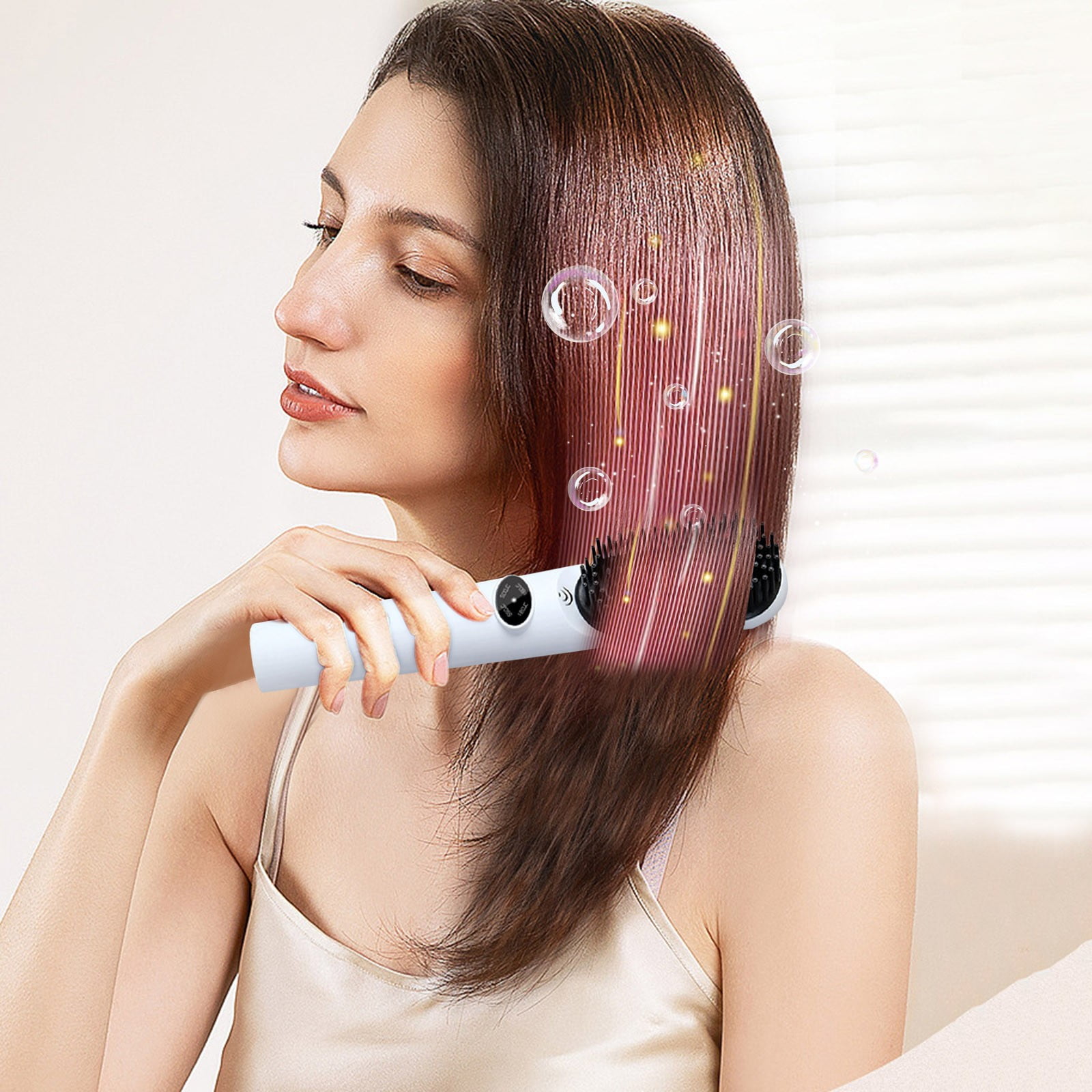 WNFJR Wireless Charging Hair Straightener and Comb Fast Heating ...