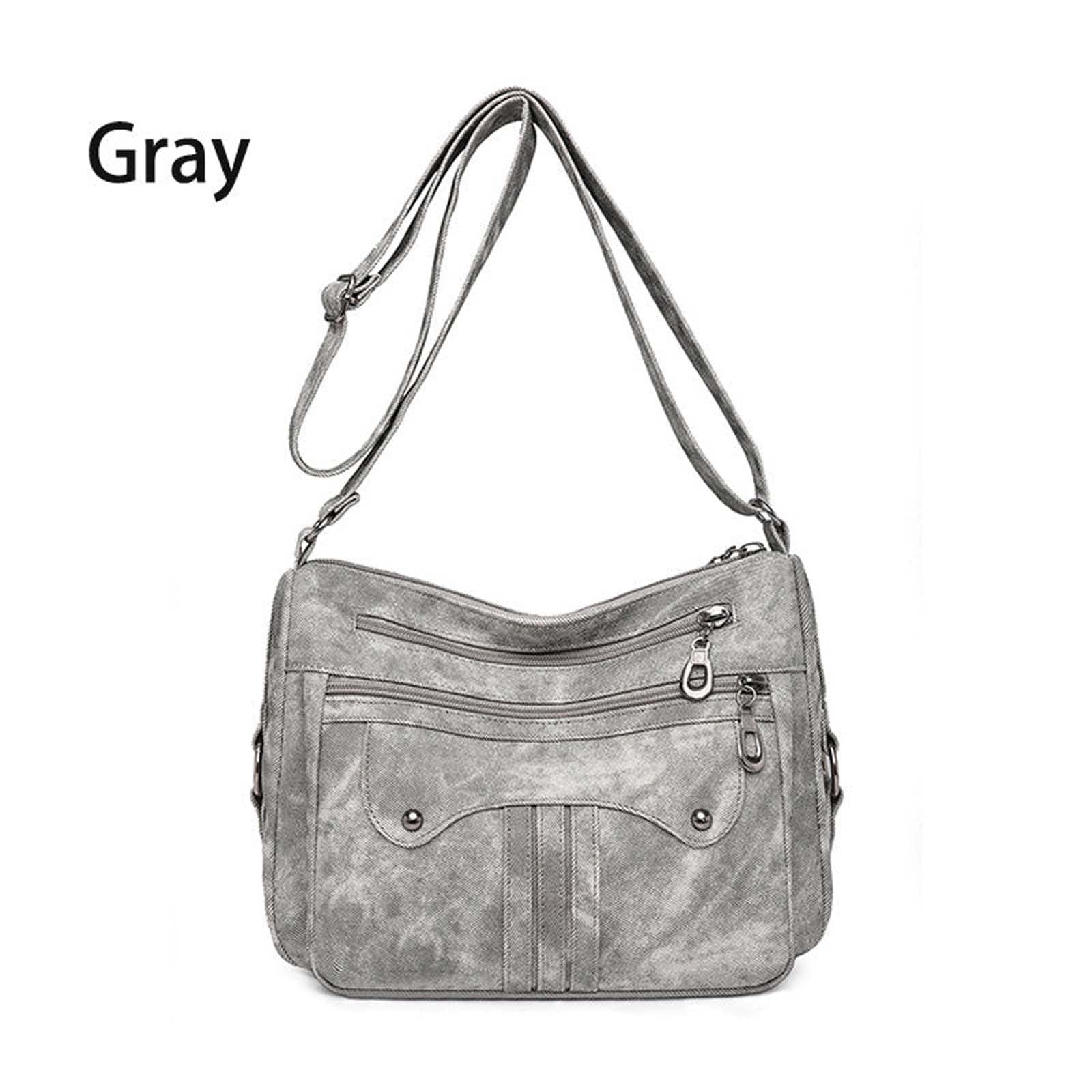 WNFJR Women Soft PU Leather Shoulder Handbag Multi Pocket Crossbody Bag ...