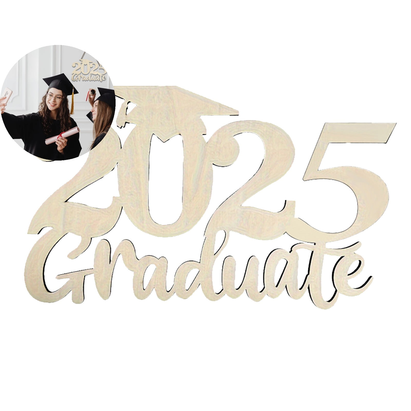WNFJR Wooden Class of 2025 Graduation Sign Senior Photo Props for Party ...