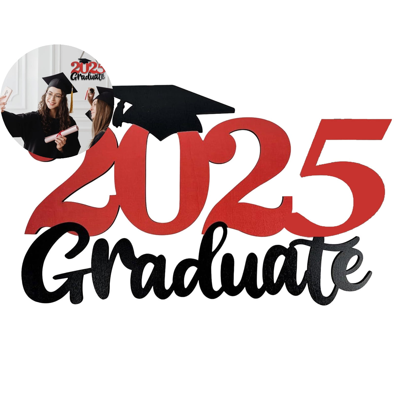 WNFJR Wooden Class of 2025 Graduation Sign Senior Photo Props for Party ...