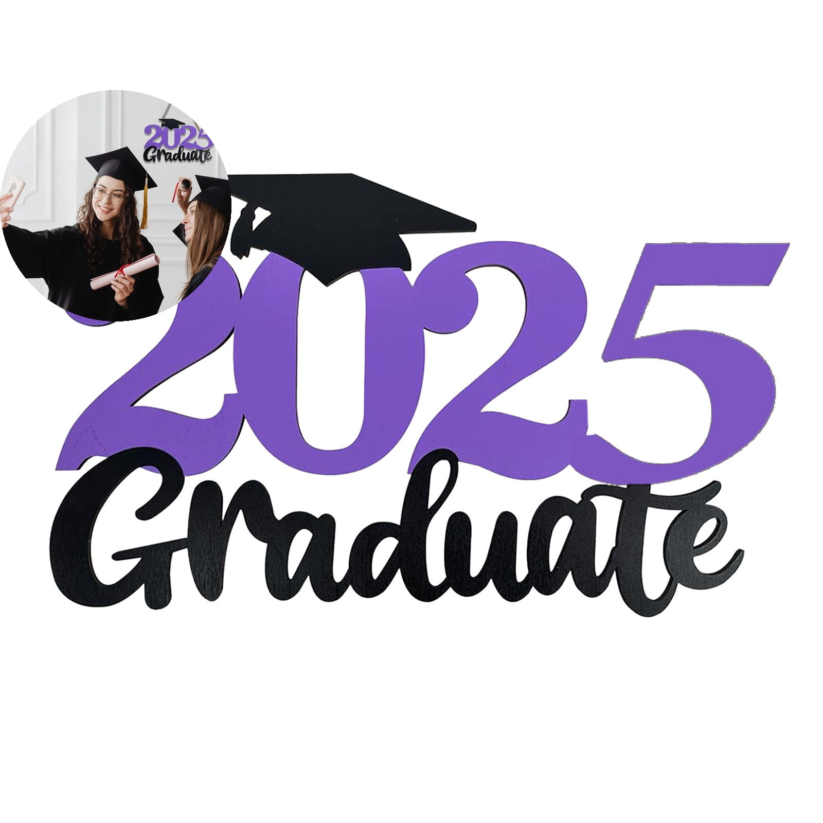 WNFJR Wooden Class of 2025 Graduation Sign Senior Photo Props for Party ...