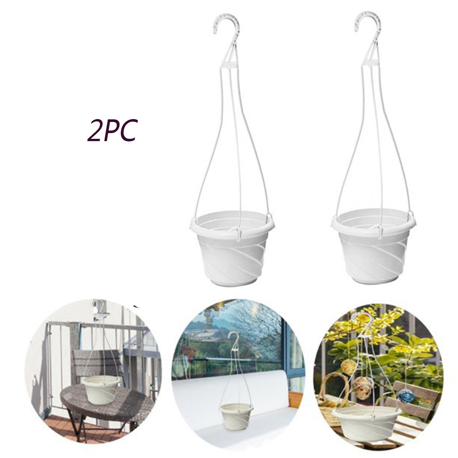 WNG Metal Hanging Planter Basket Wire Holder Porch Decor Flower Pots ...