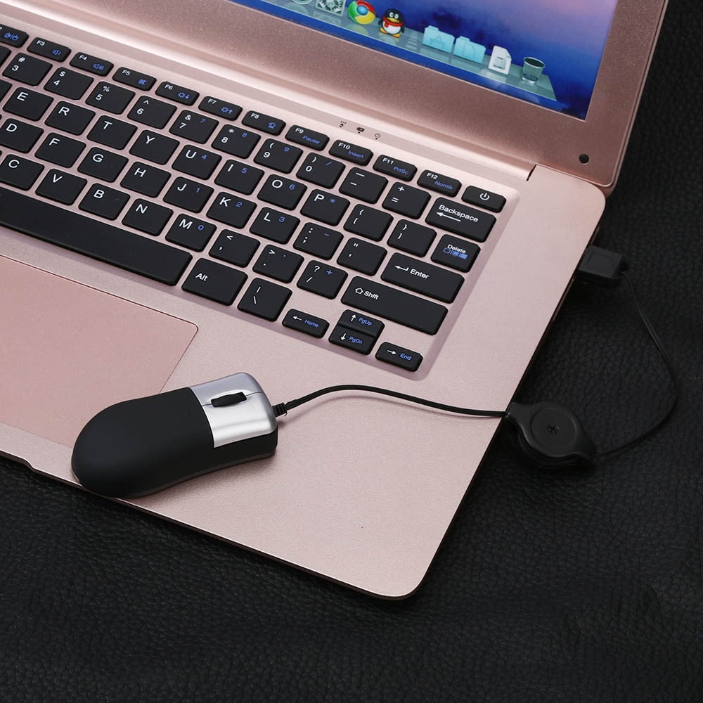 WNG Mini Retractable USB Optical Scroll Wheel Wired Mouse for Laptop ...