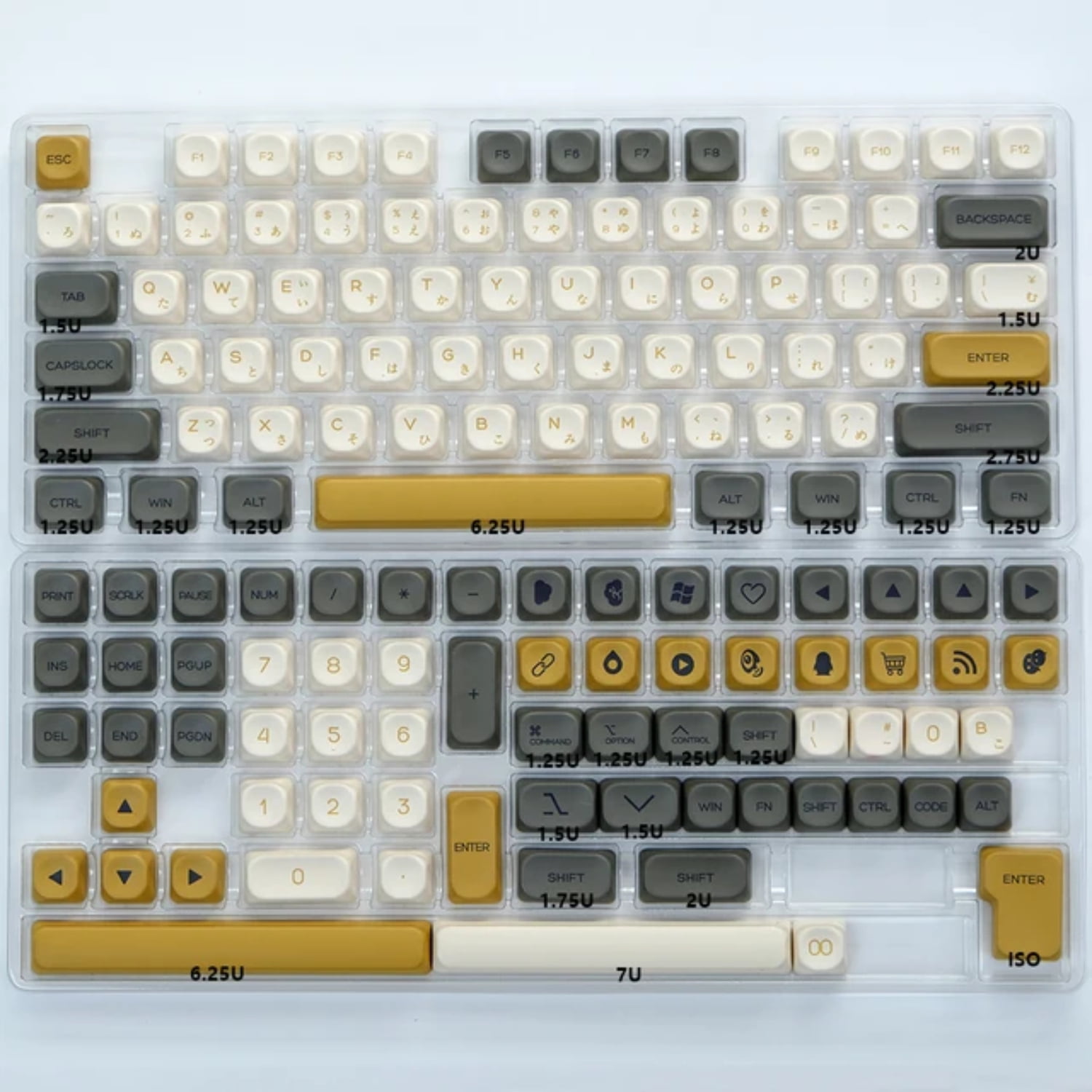 WNGHRON 138 Keys/Set PBT KOA Profile Sushi Keycaps Russian Korean ...
