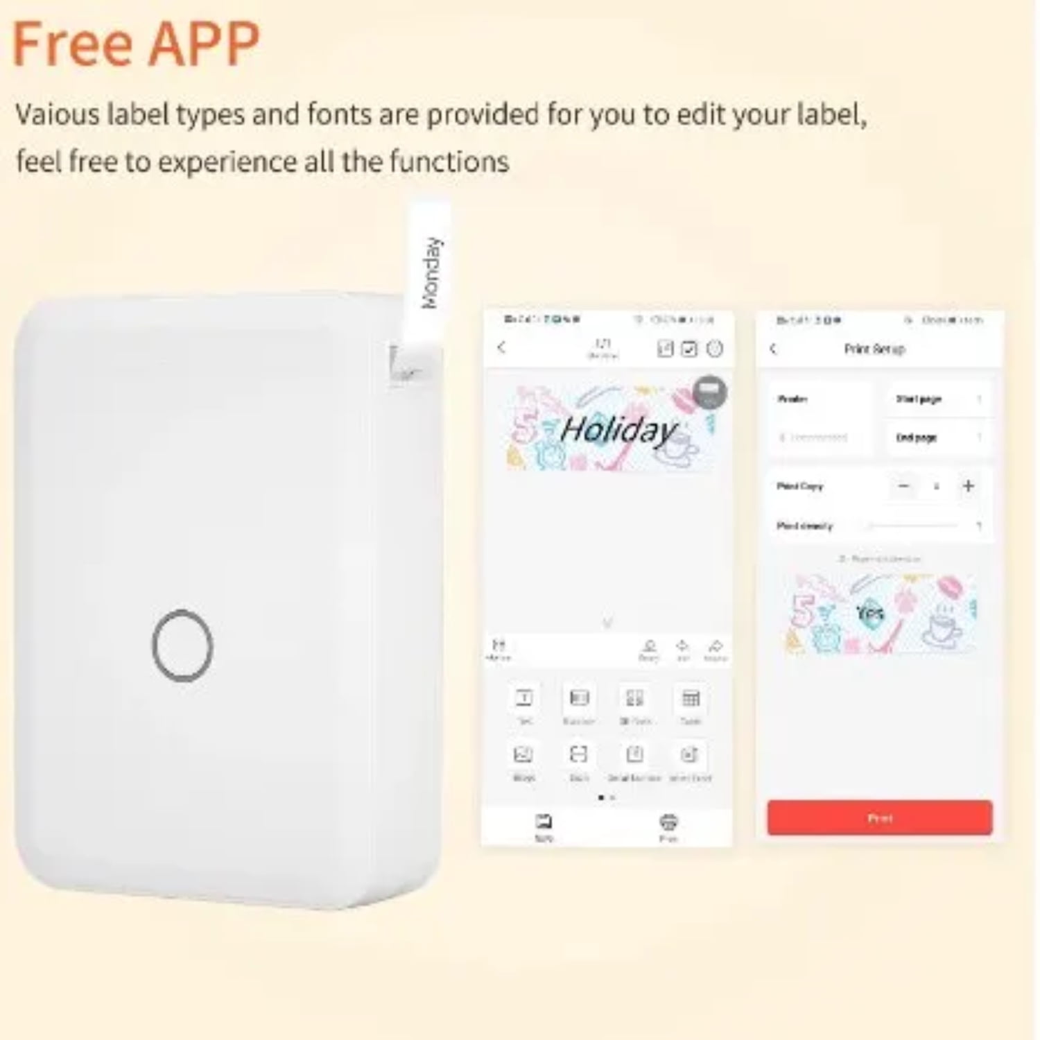 WNGMJN Niimbot D110 Paper Sticker Wireless Label Printer Pocket ...