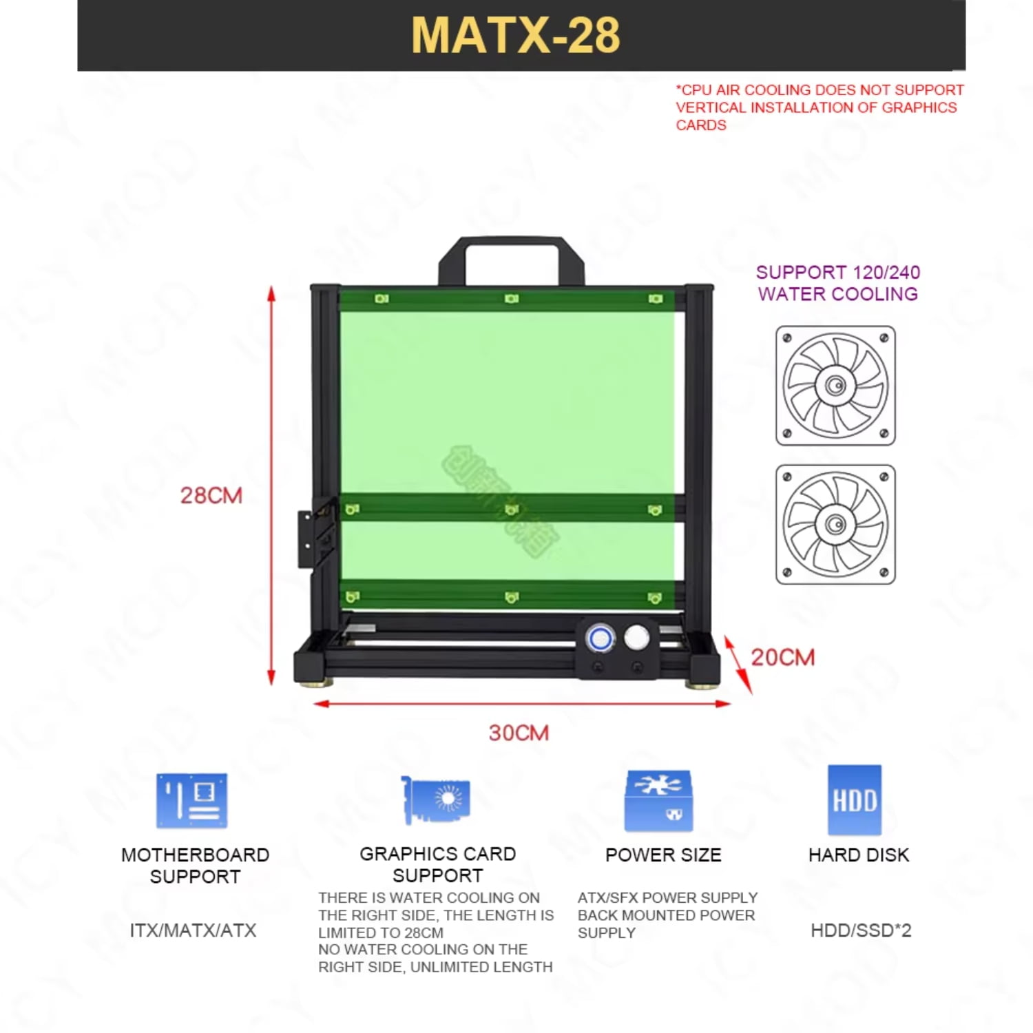 WNGNNG Aluminum Creative ATX EATX MATX ITX Gaming Computer Desktop ...
