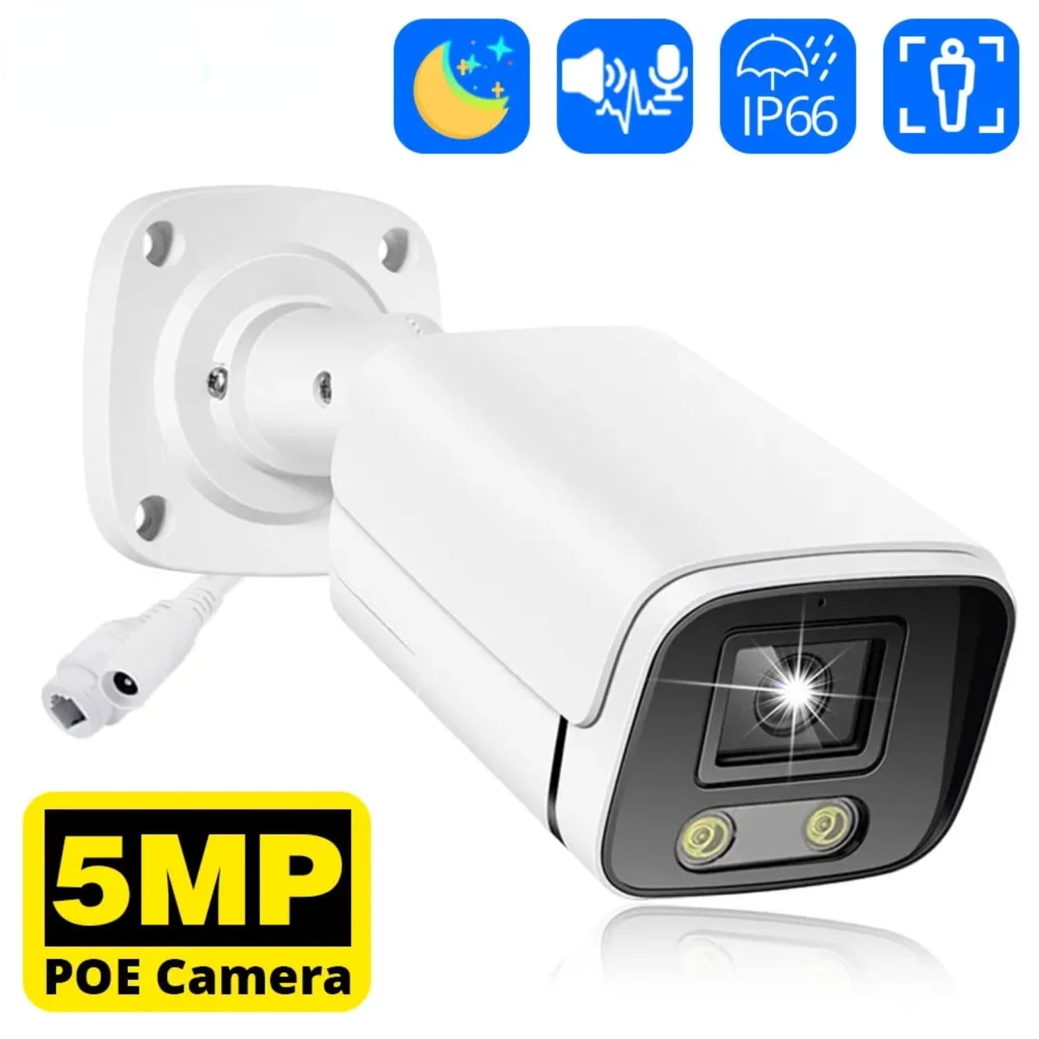 WNGPNG 5MP HD POE IP Camera Audio Color Night Vision Waterproof NVR ...