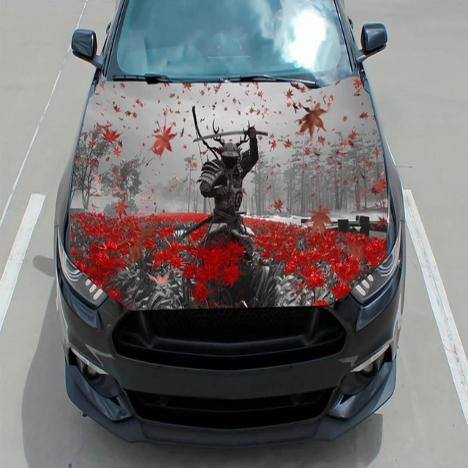 WNGPNG Car hood decal vinyl wrap sticker graphic - skull f150 samurai ...