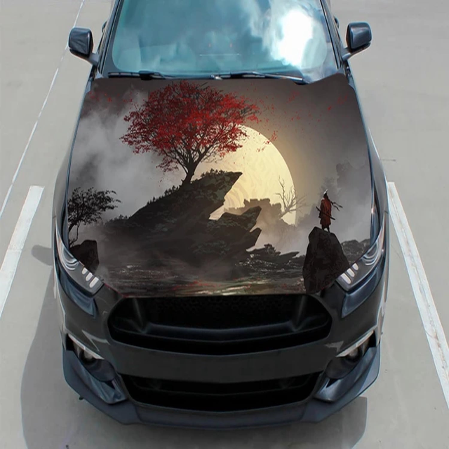 WNGPNG Car hood decal vinyl wrap sticker graphic - skull f150 samurai ...