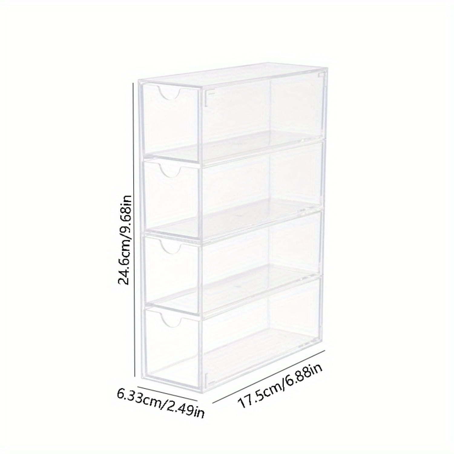 WNGSHA 1pc Acrylic Box - Space-Saving Stackable Design with Four Ample ...
