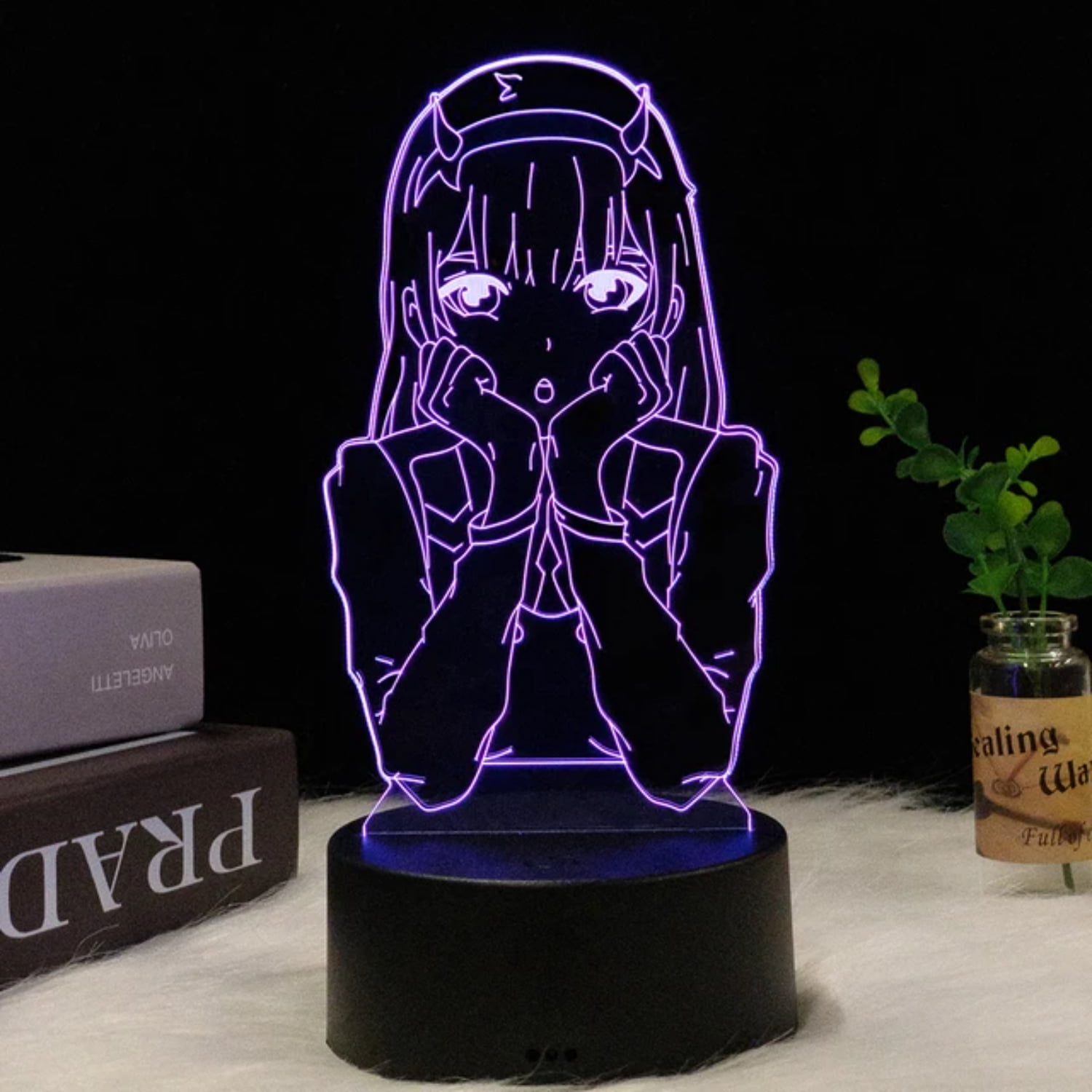 WNGSHA Stunning LED Darling in the Franxx Zero Two Figure Night Light ...
