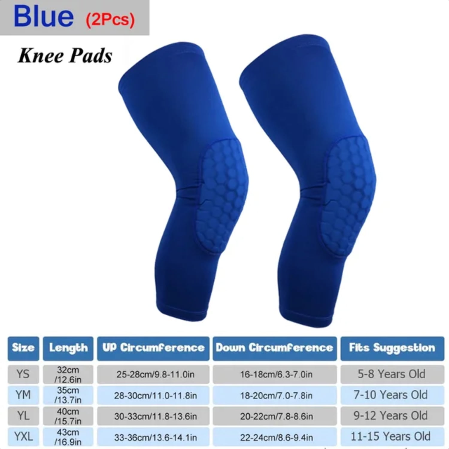 WNGSHA /Youth Sports Honeycomb Compression Knee Pads Guards Protective ...