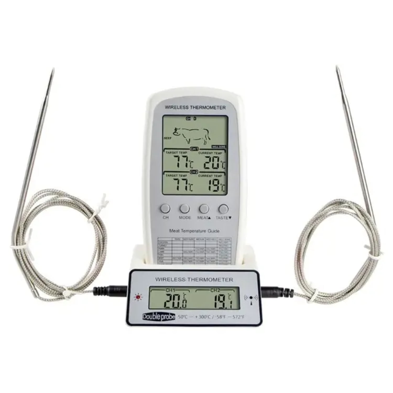 WNGXAXI Essential Wireless Dual Probe Digital BBQ Thermometer for ...